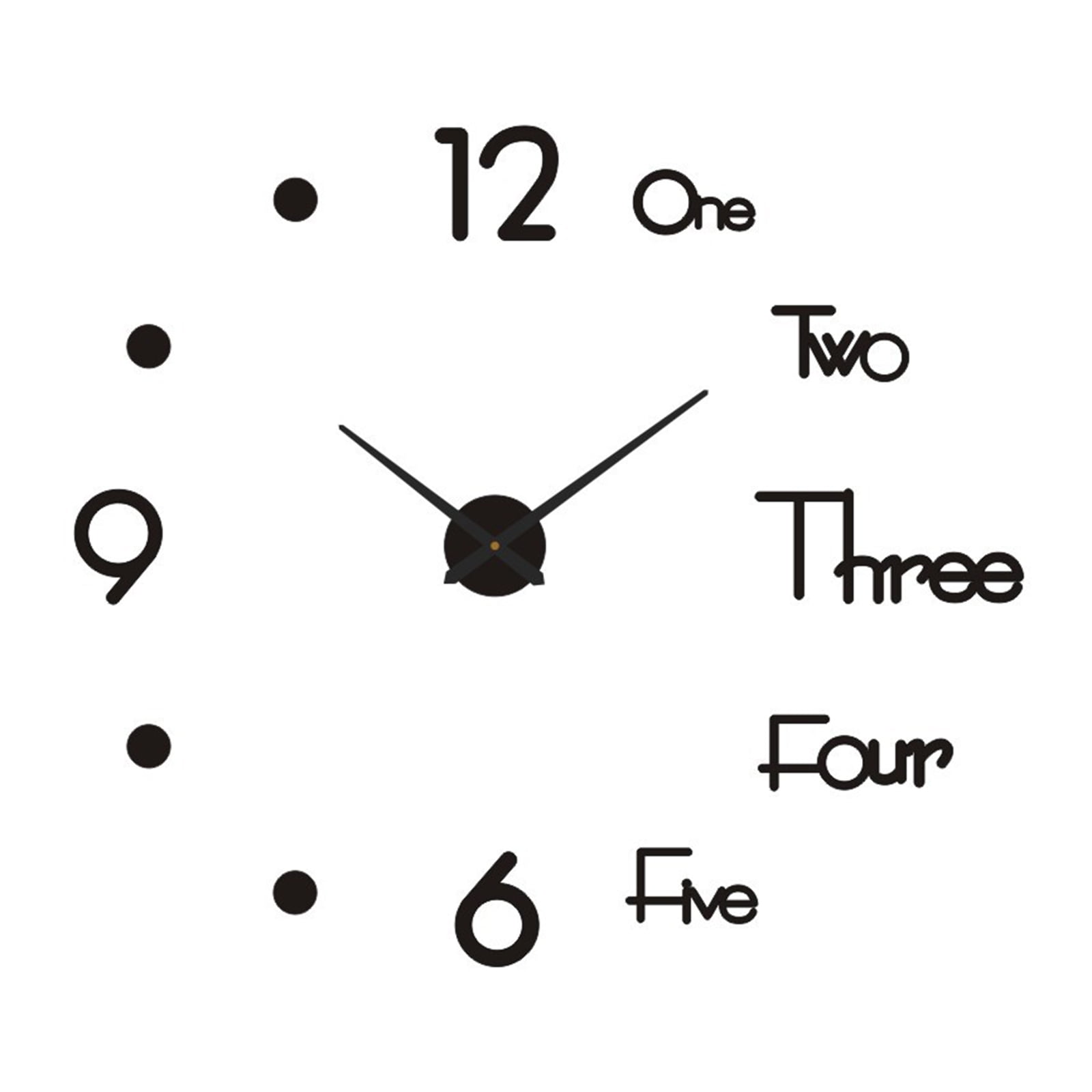 YIGSECU for Creative 3D Acrylic Stickers Wall Clocks Digital Clock ...