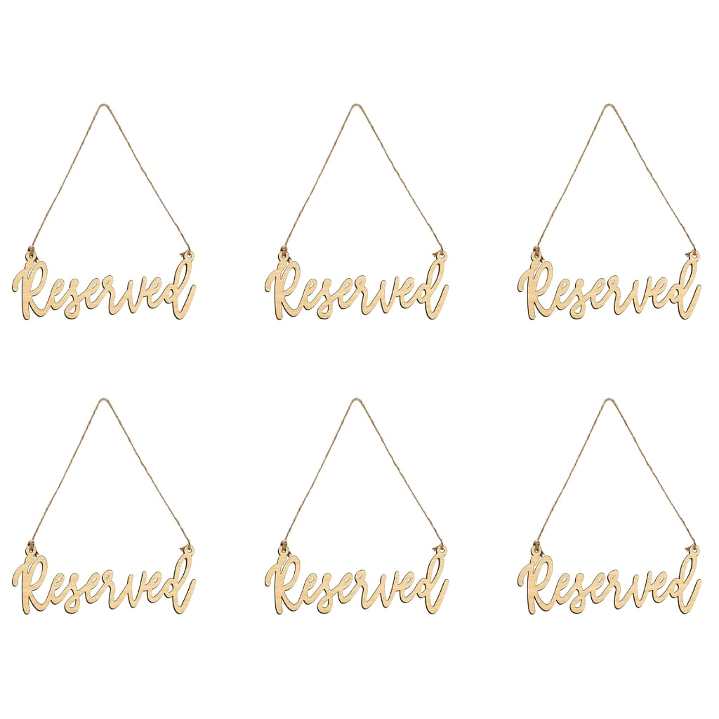 YIGZYCN 6Pack Wooden Reserved Sign Wedding Reserved Seating Sign with ...