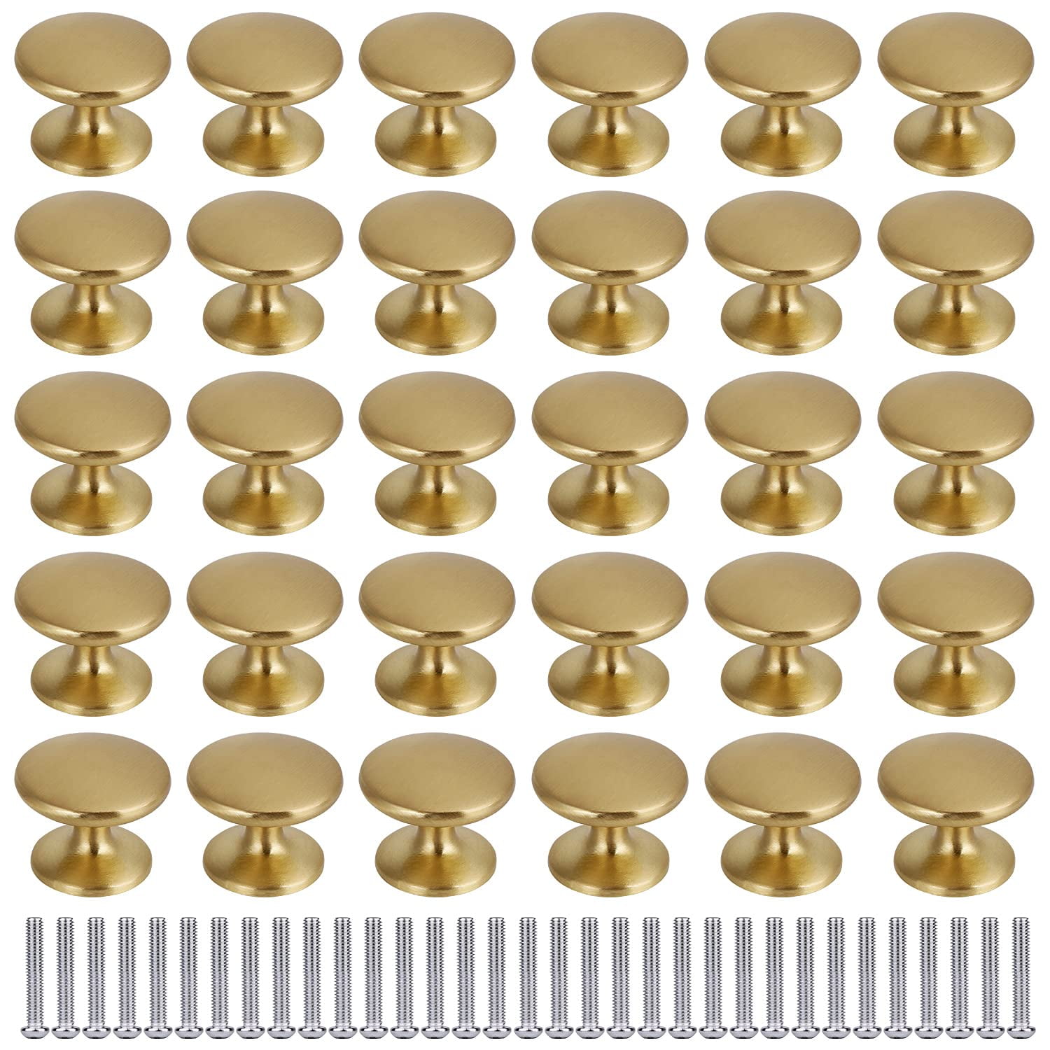 YIHATA Small Hardware Round 1 inch Drawer Knob, 30 Pack Kitchen Cabinet ...