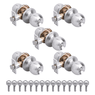 Larson Brushed Nickel Mortise Hardware Kit With Key And Deadbolt For ...
