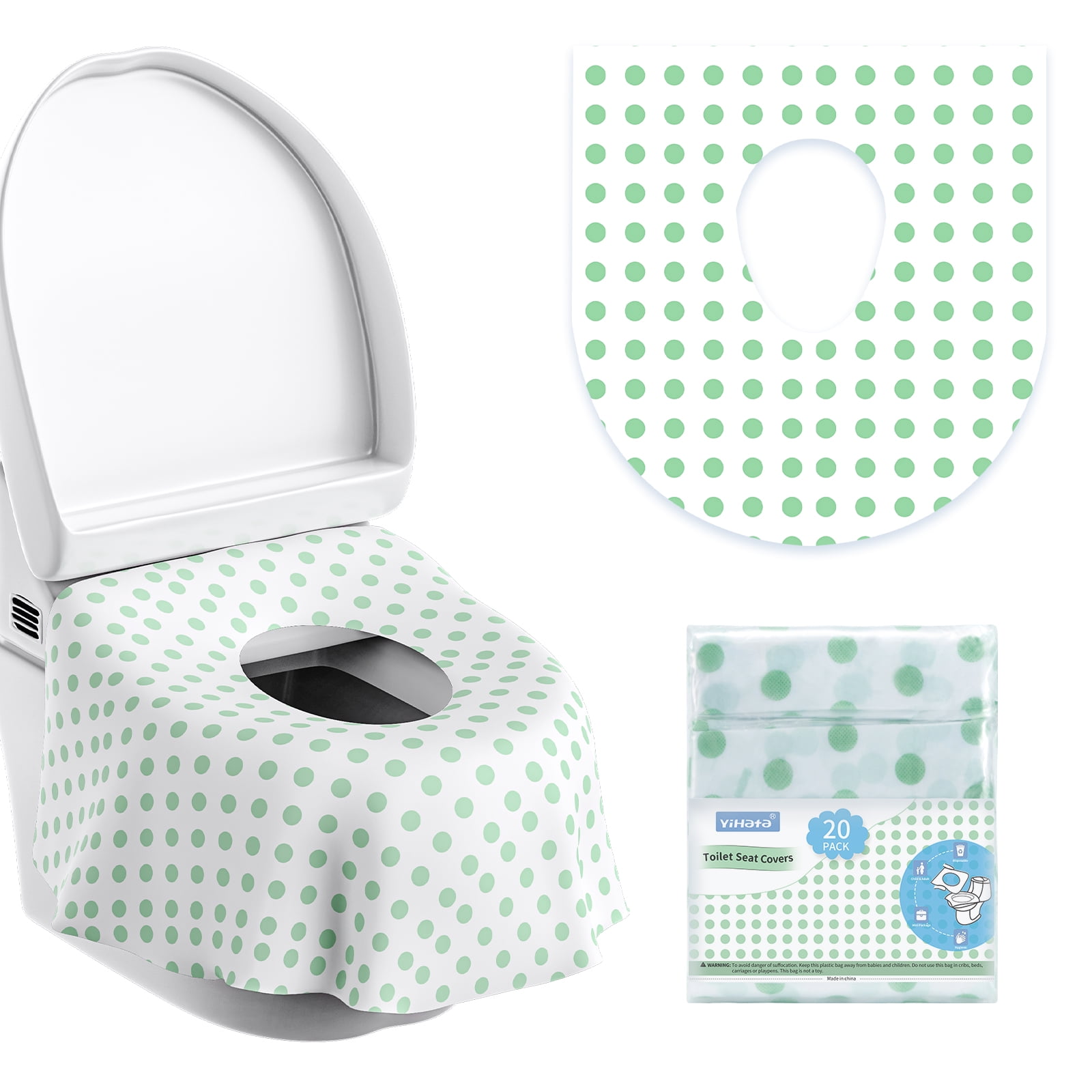 YIHATA Toilet Seat Covers Disposable - 20 Pack - Waterproof, Ideal for ...
