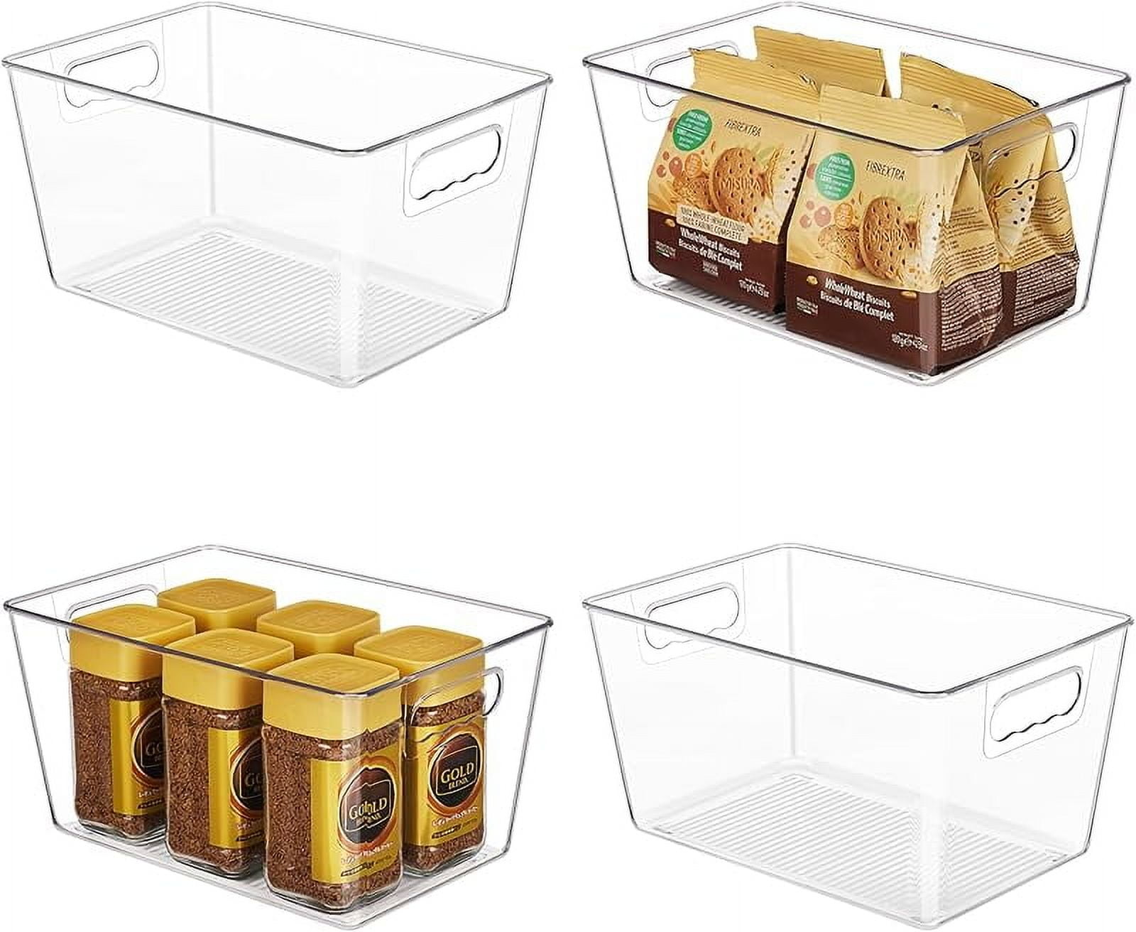 YIHONG 6 Pack Clear Pantry Organizer Bins, Plastic Containers with ...
