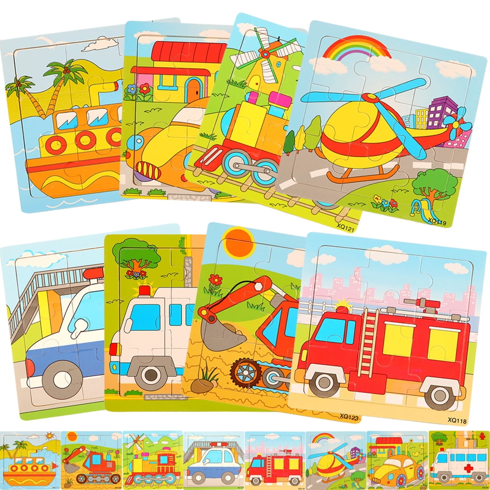 YIJIAL Wooden Puzzles for Toddlers 2-5 Years Old(Set of 8), 9 Pieces ...
