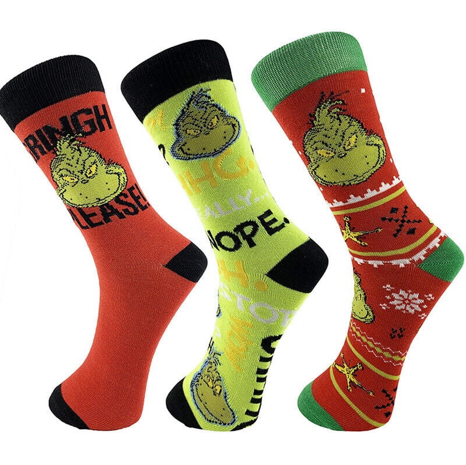 YIJIARAN Men Women Christmas Socks Fall Winter Thermal Socks Grinch ...