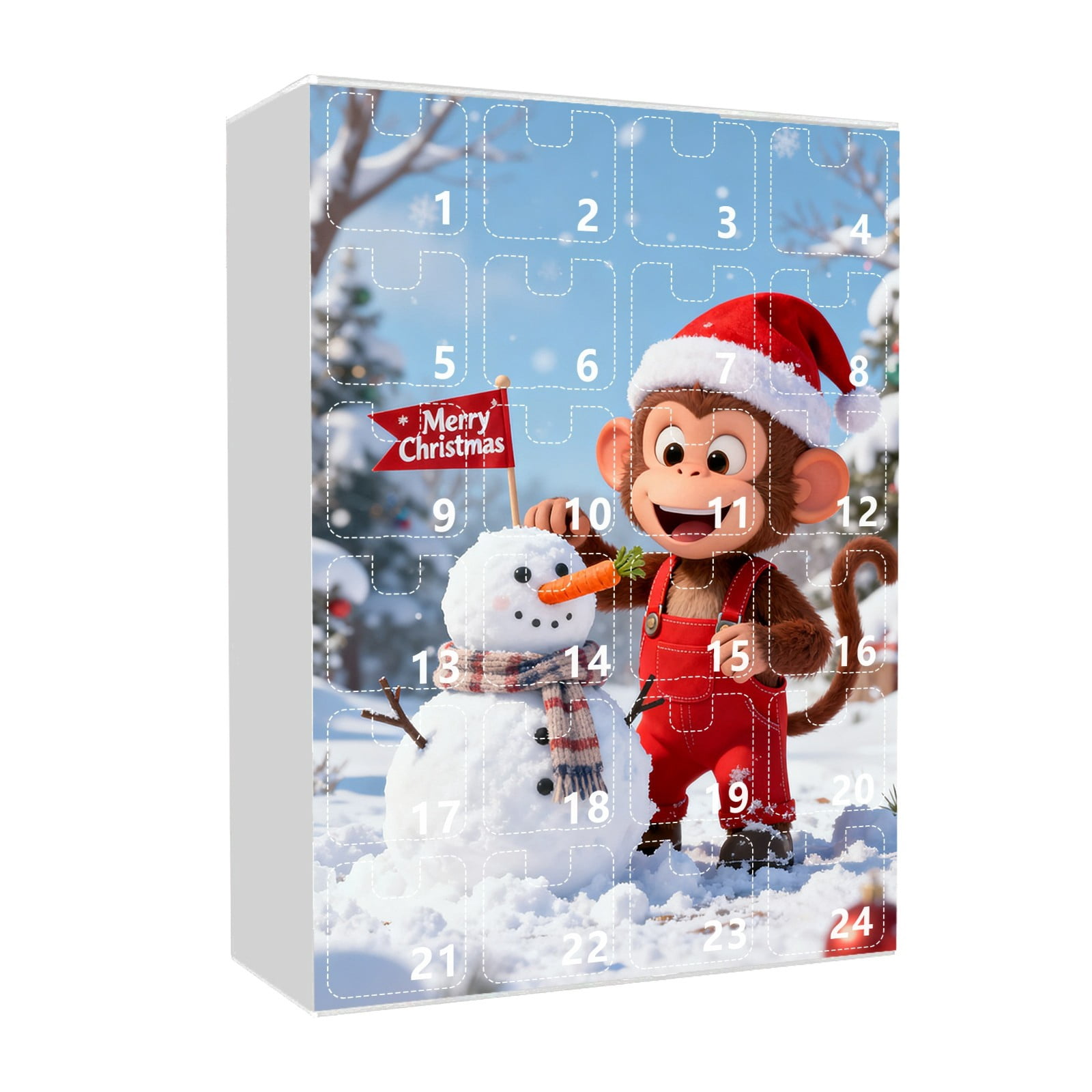 YIKA 2025 Monkey Christmas Advent Calendar - Cute Monkey Themed Festive ...