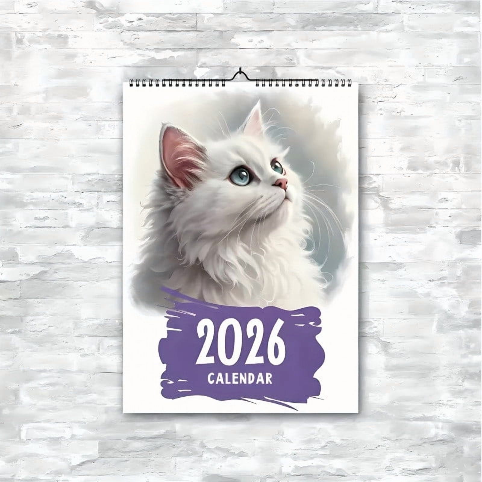 YIKA 2026 Cute Cats Calendar Looking Up Christmas Gift Wall Calendar ...