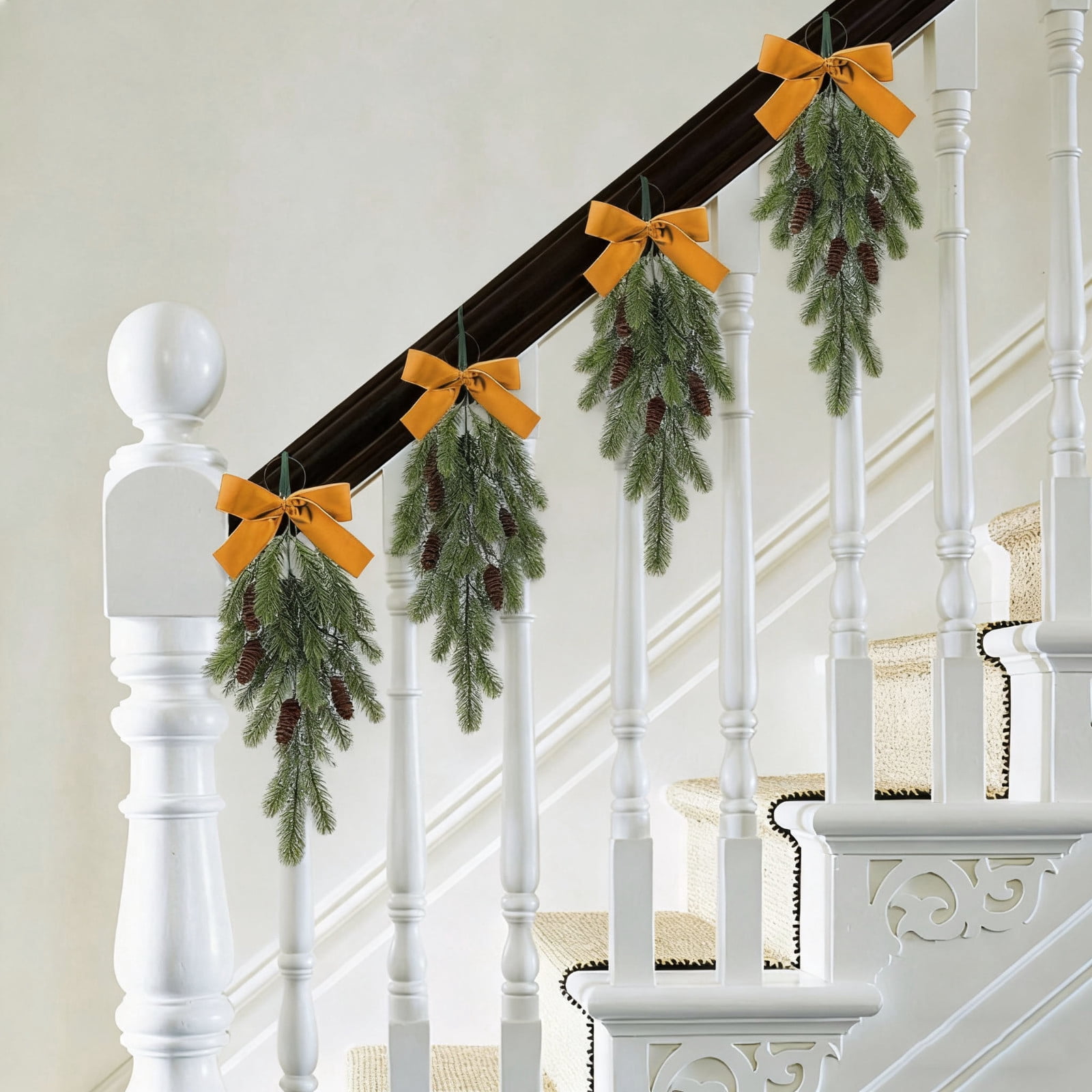 YIKA 4pc Christmas Teardrop Swags Christmas Teardrop Swag Garlands ...
