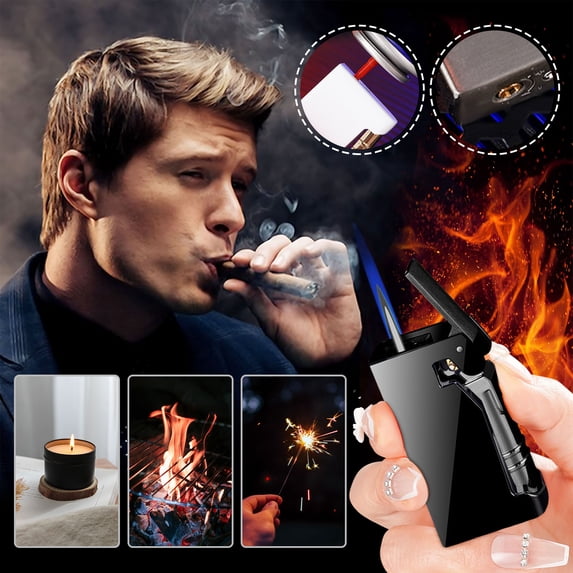 YIKA Butt Torch Lighter Bulldoff Flame Metallurgical Mechanical Push ...