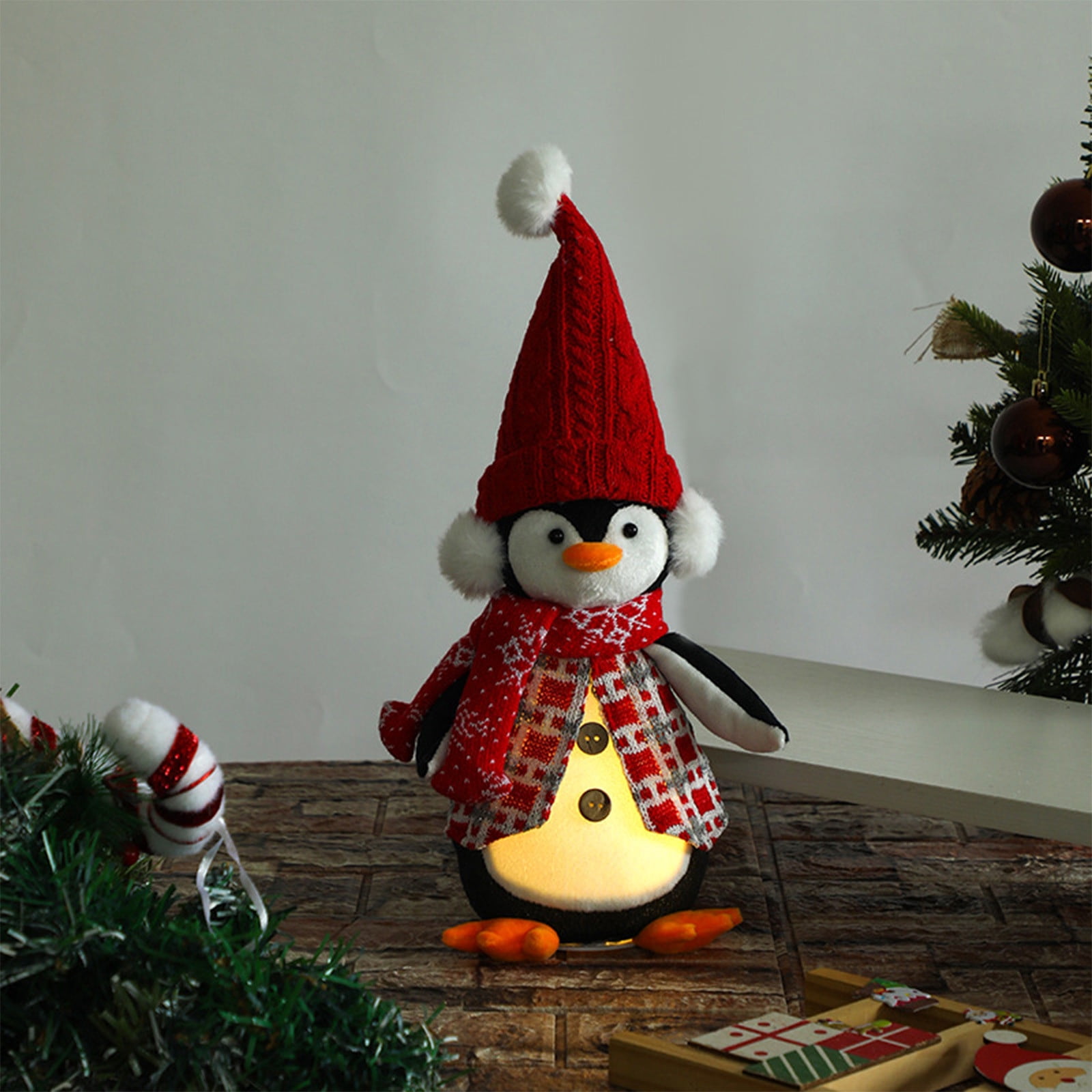 YIKA Christmas LED Plushs Penguin Light Up Stuffed Toy Decoration ...
