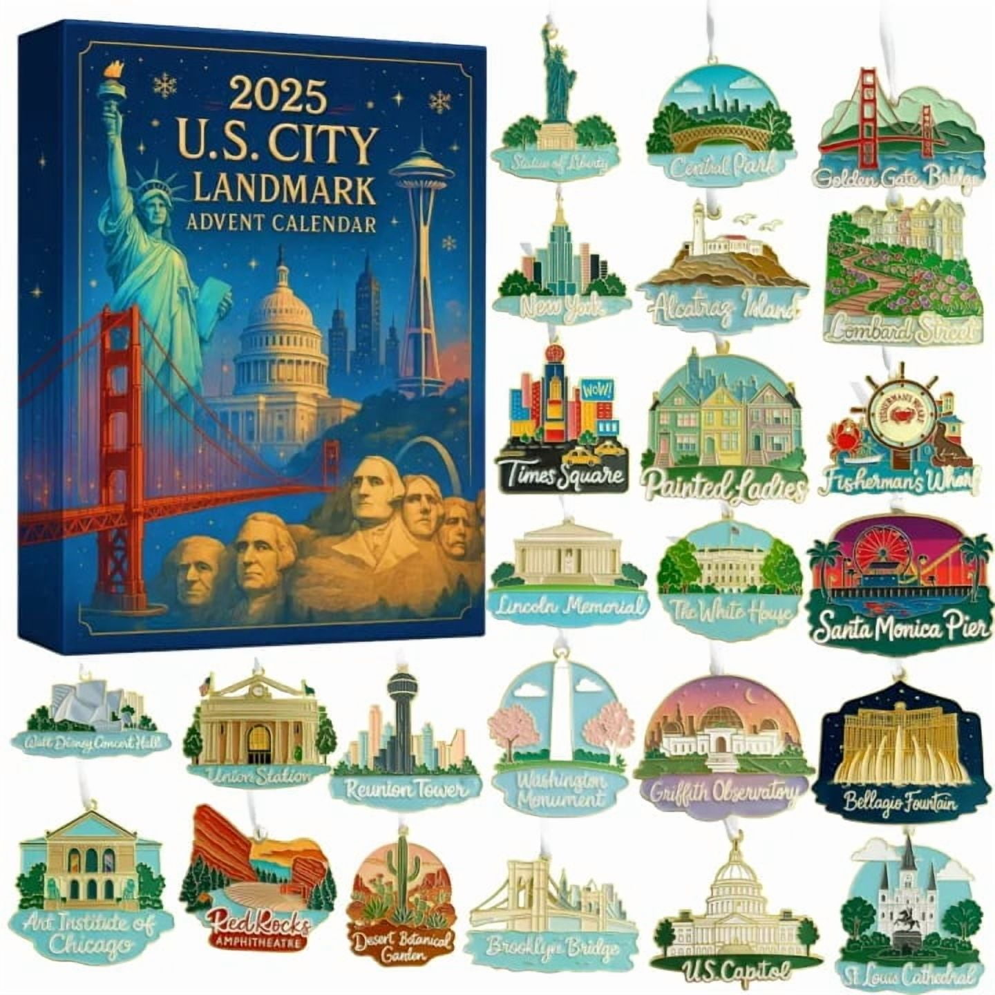YIKA City Advent Calendars 2025 24 Days City Ornaments Christmas ...