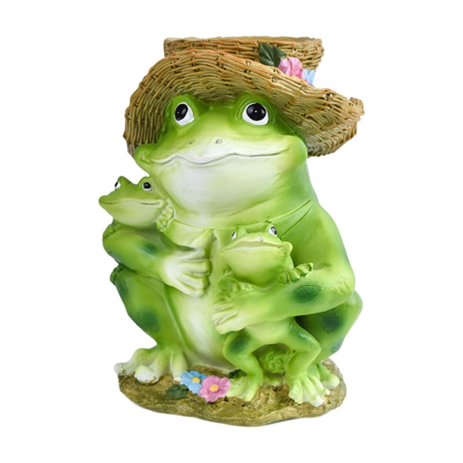 YIKA Cuddle Frogs Feeder Outdoor Garden Resin Ornament Frogs Flower Pot ...
