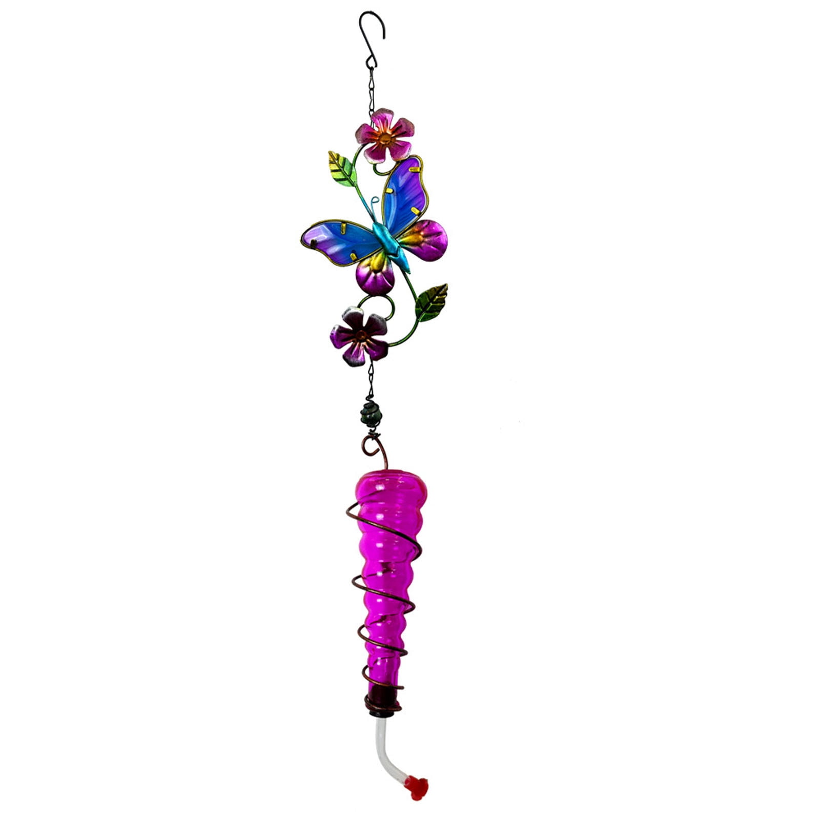 YIKA Hummingbird Metal Glass Bird Feeder External Hanging Glass Paint ...