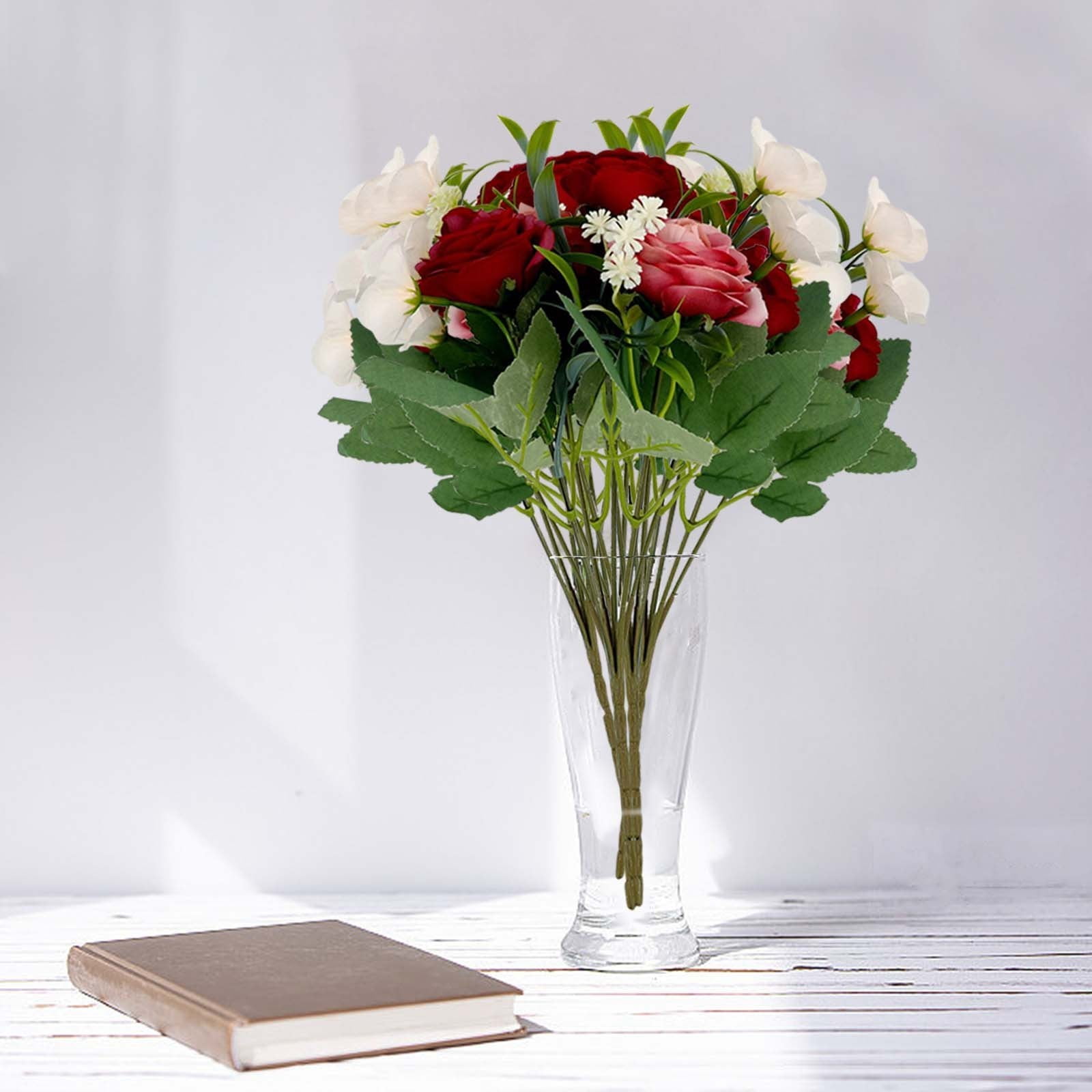 YIKA Simulation Flower Simulated Camellia Rose Home Decoration Vase ...