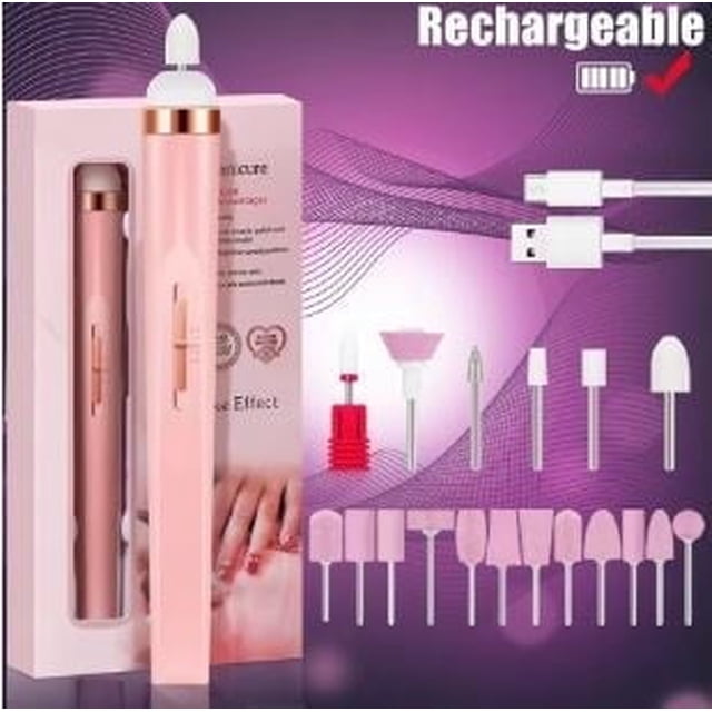5 in 1 Electric Nail Polish Drill Machine USB Charge Portable Manicure ...