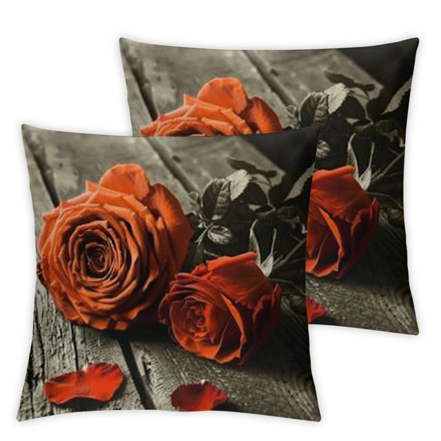 Yikuma Burnt Orange Rustic Orange Rose Flower Vintage Romantic Floral