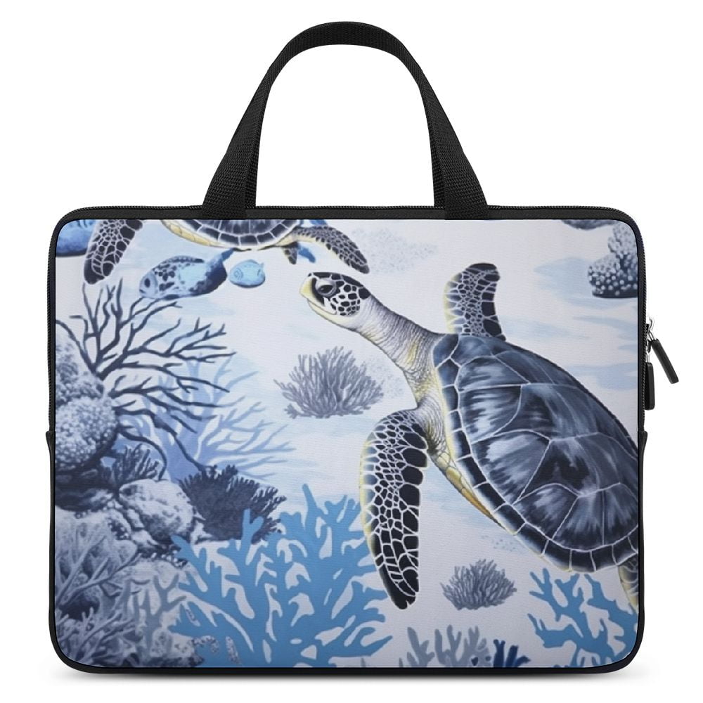 YIKUMA Sea Turtle Coral Ocean Laptop Bag Diving Fabric Soft Carrying ...