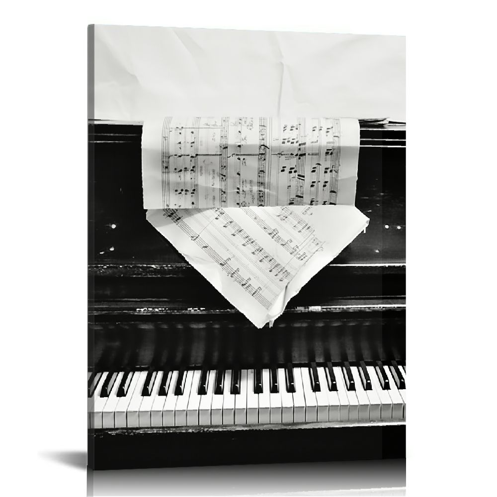 YIKUMA Vintage Music Prints Music Wall Decor - Black and White Musical ...