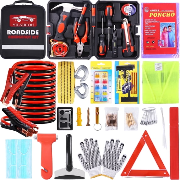 YILAIRIOU Car Emergency Kit- Roadside Assistance Emergency Kit, Car ...
