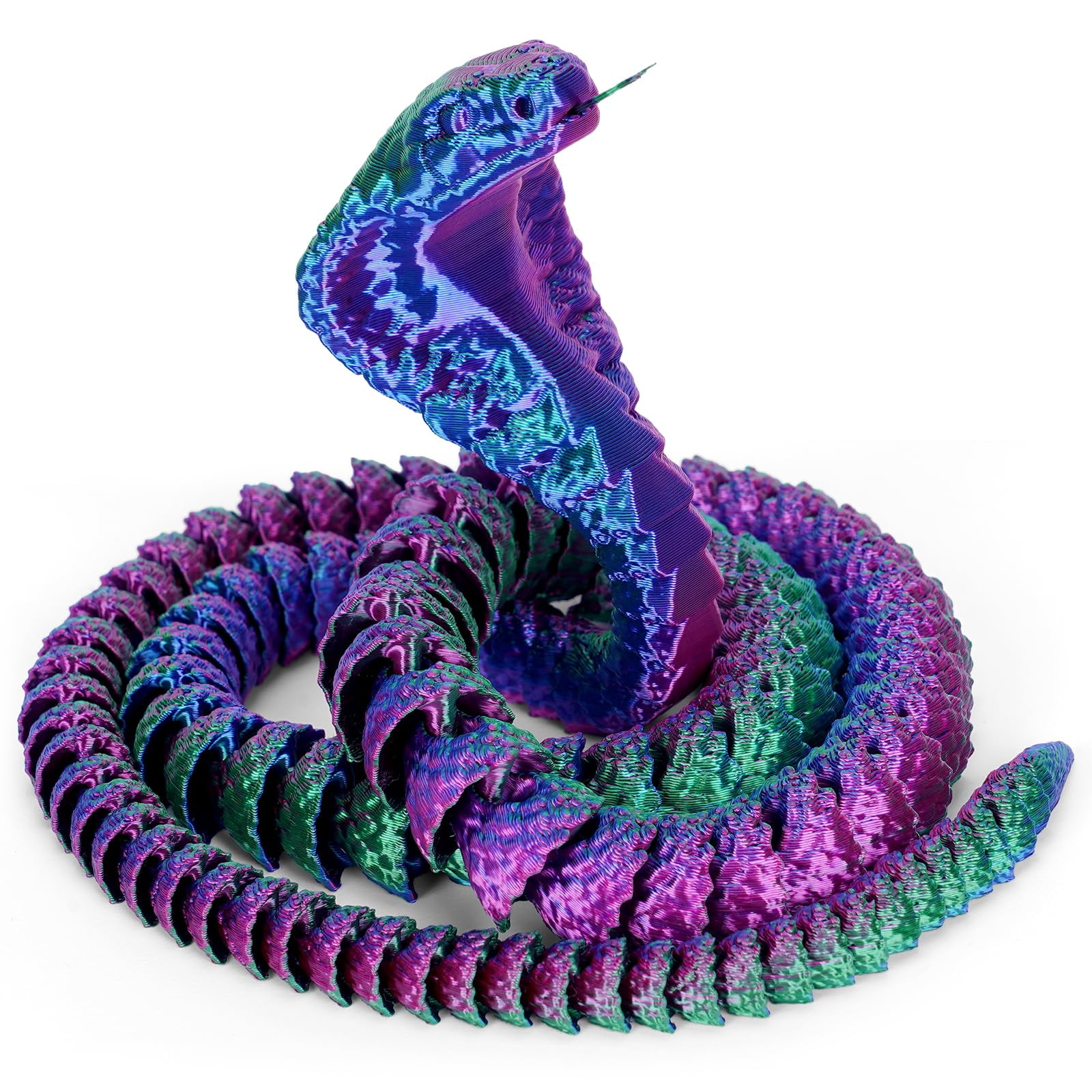 YILCER 3D Printed Snake 3D Printed Animals 26in Printed Cobra Fidget ...