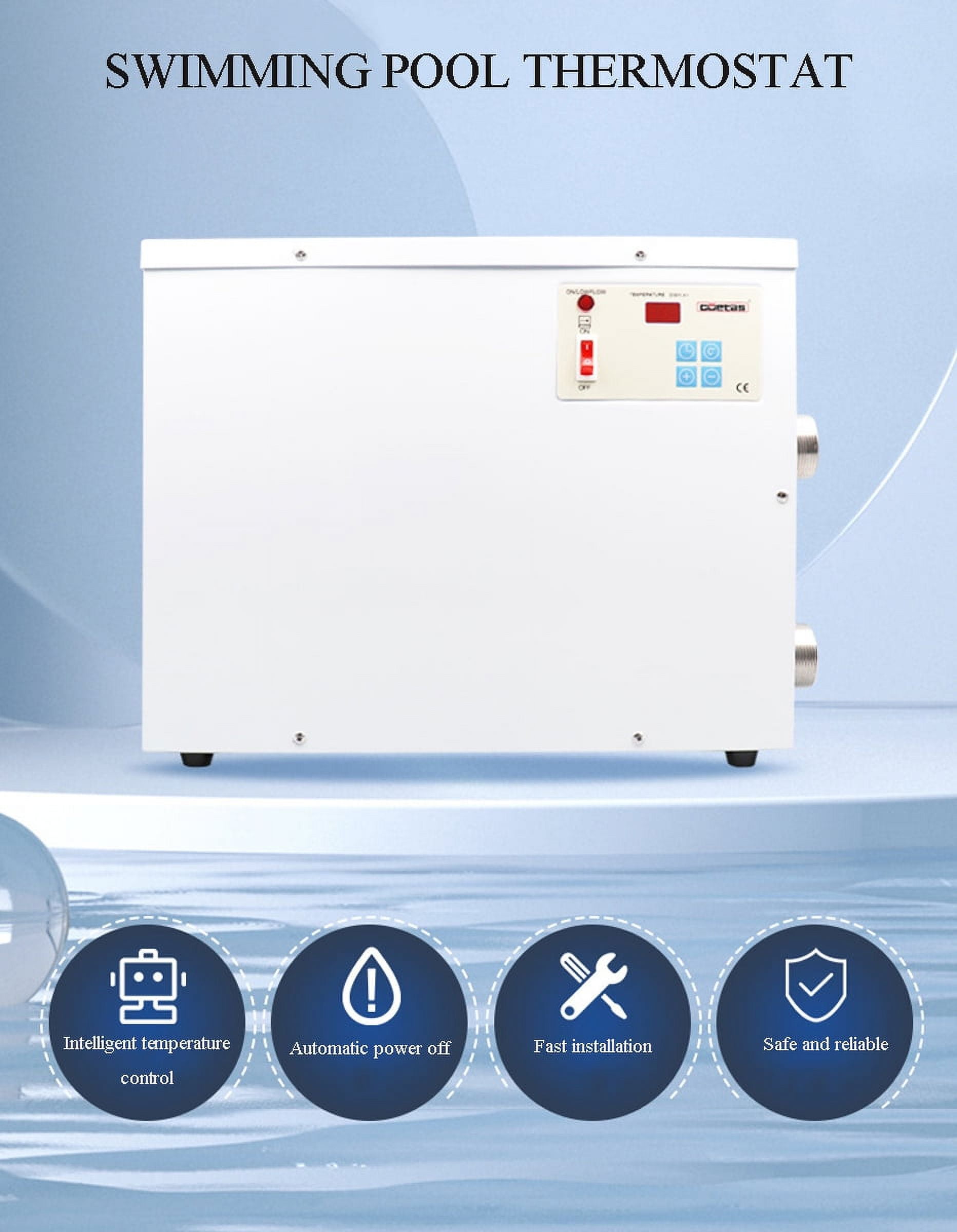 YILIKISS 15KW Electric Pool Heater, InGround Pools, 220V, Stainless ...