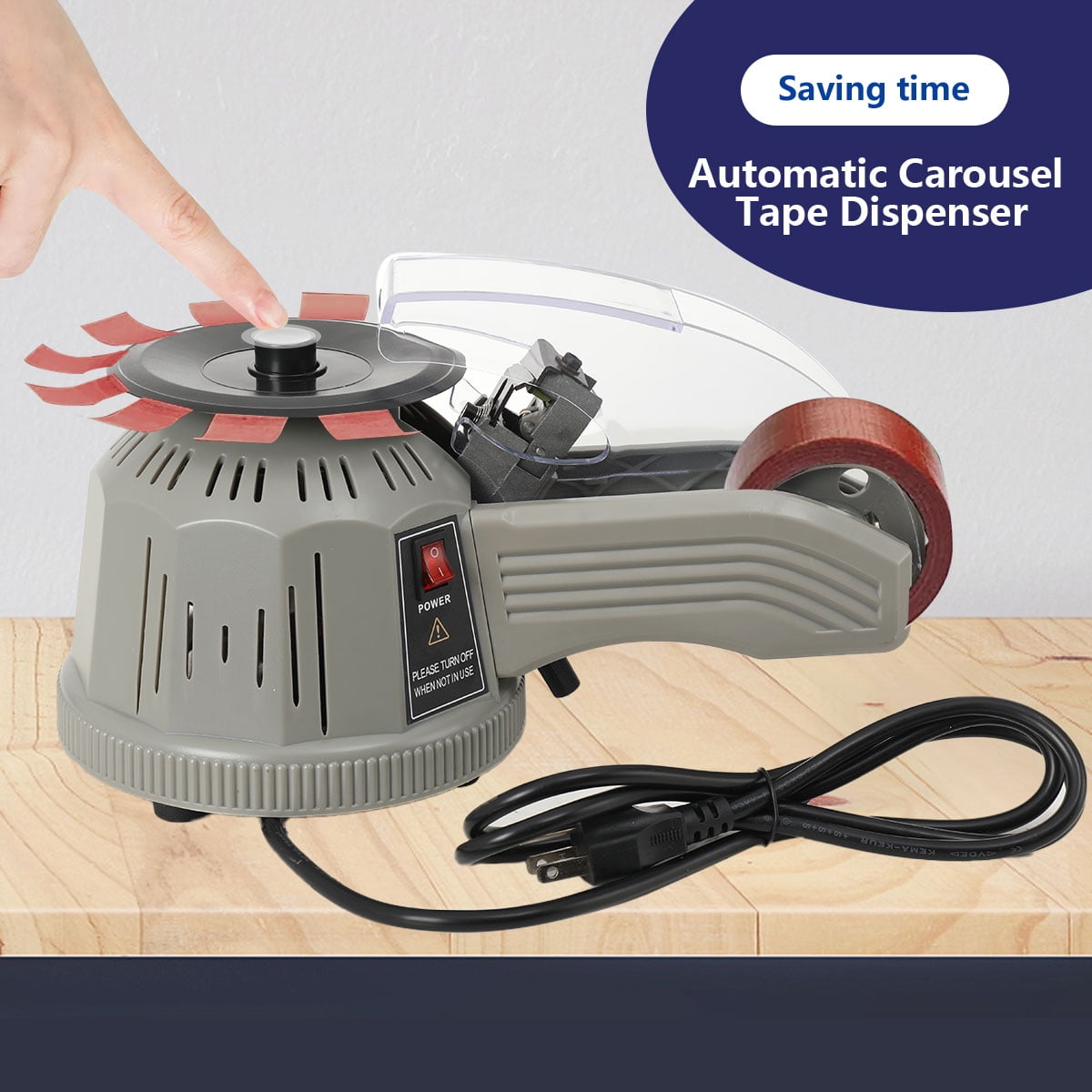 YILIKISS Automatic Tape Dispenser Electric Carousel Round Tape Cutting ...