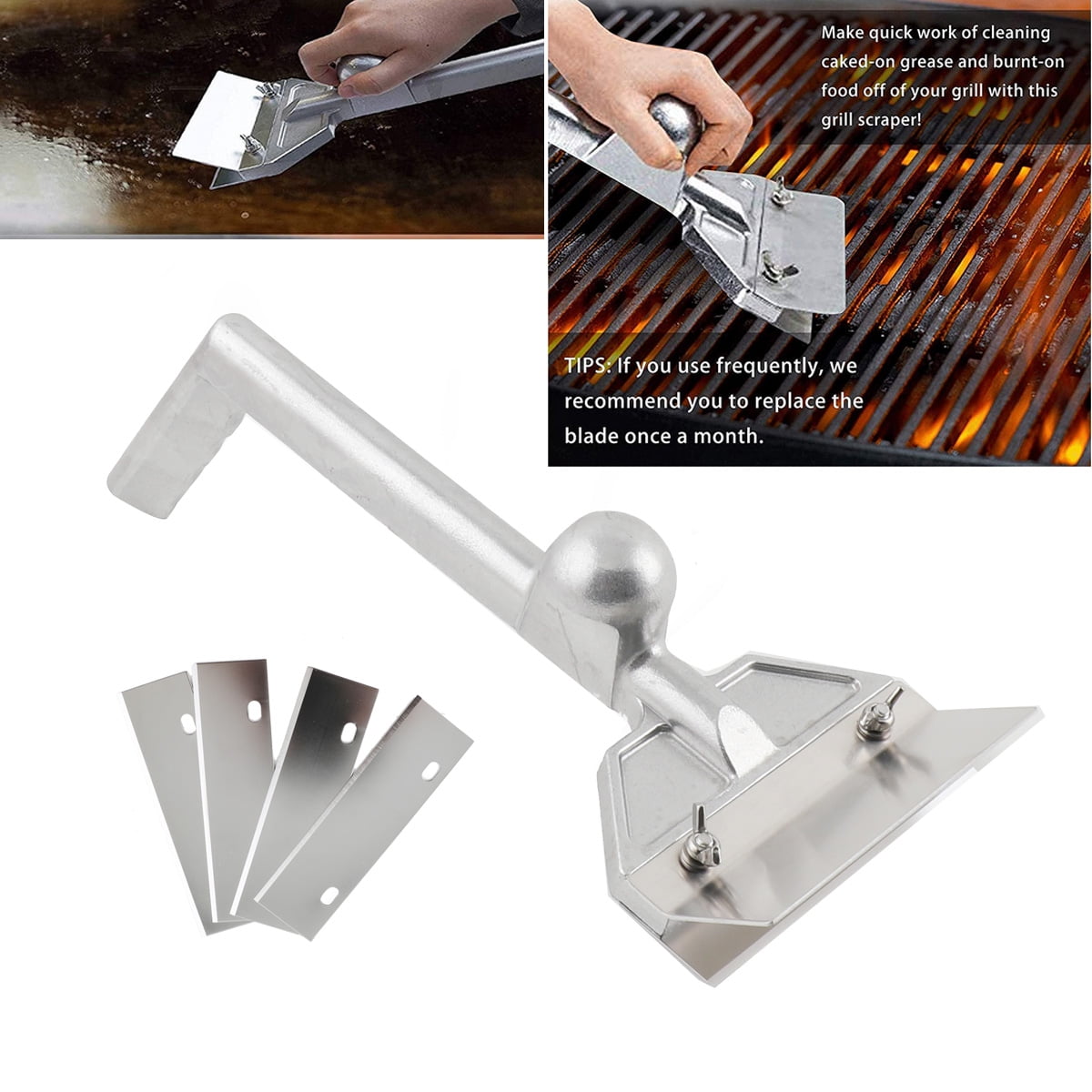YILIKISS BBQ Grill Cleaner Griddle Scraper Cooking Tools Flat Top Grill ...