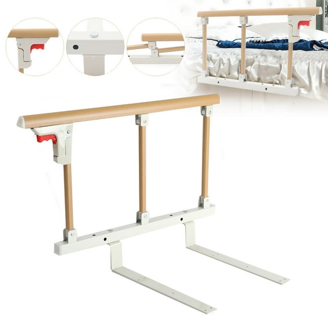 YILIKISS Bed Rails Safety Assist Handle Wooden Grain for Elderly ...