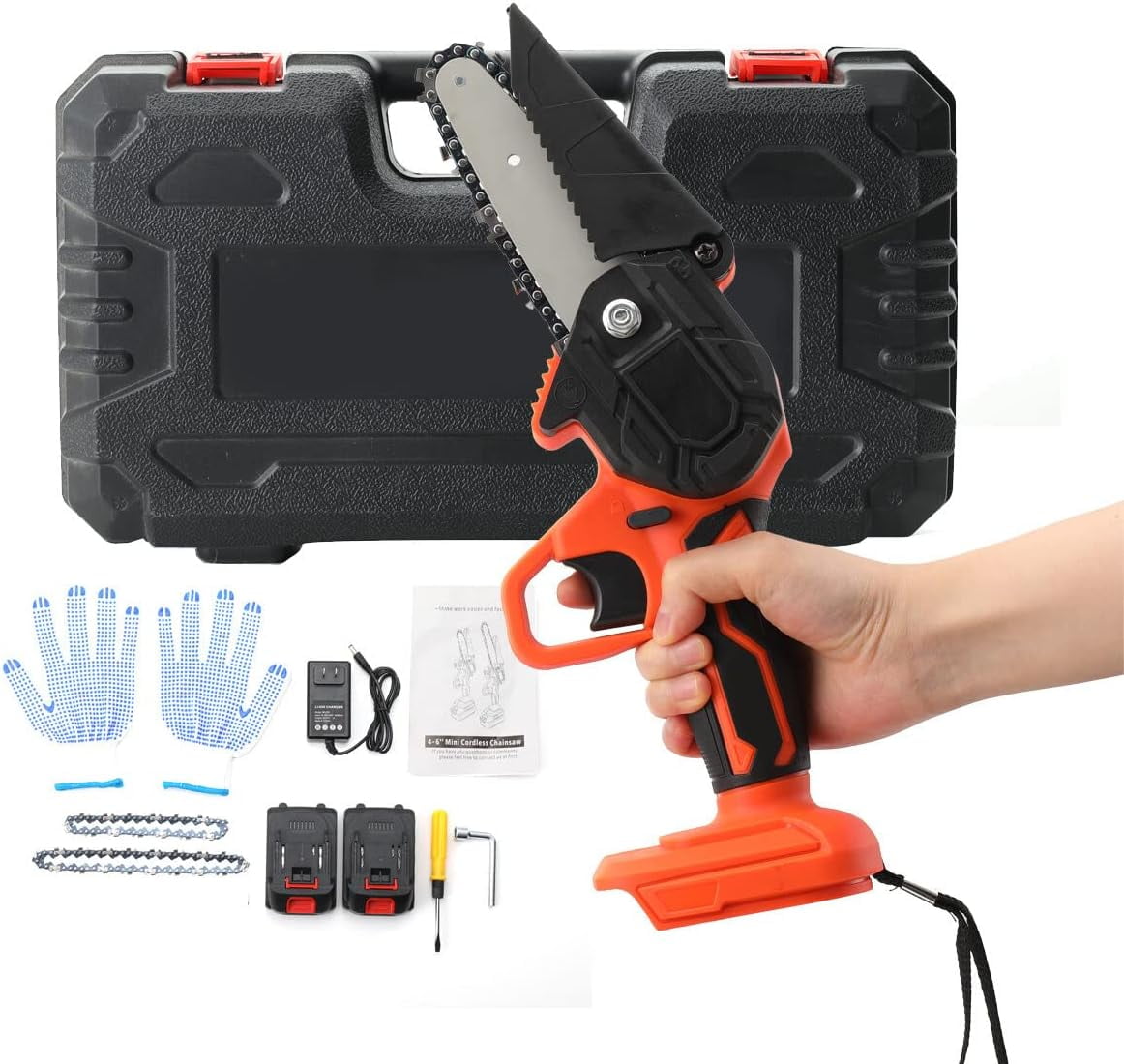 YILIKISS Mini Chainsaw Cordless, 4 Inches and 6 Inches Cordless ...