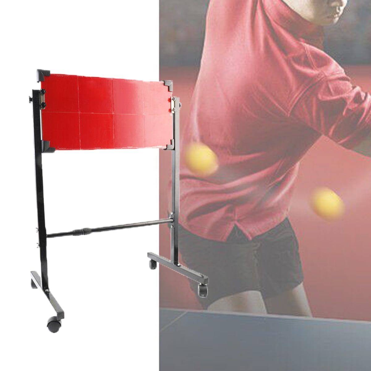 YILIKISS Table Tennis Rebound Board Kit, 8 Red Rubbers, Adjustable ...