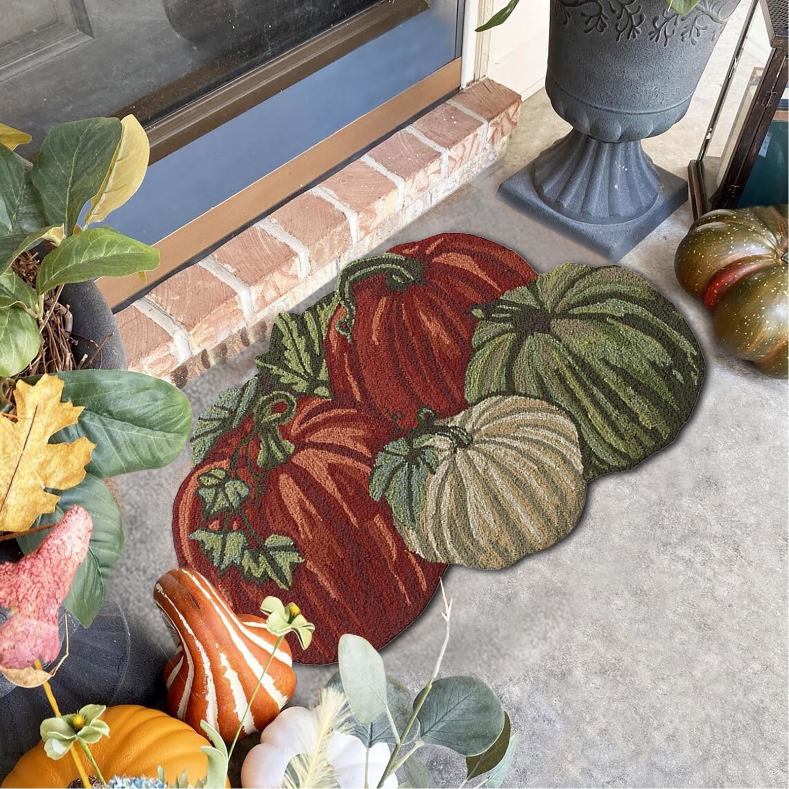 YILINDER Doormat Floor Mats Thanksgiving Pumpkin Rug 31"X20"Non Slip ...