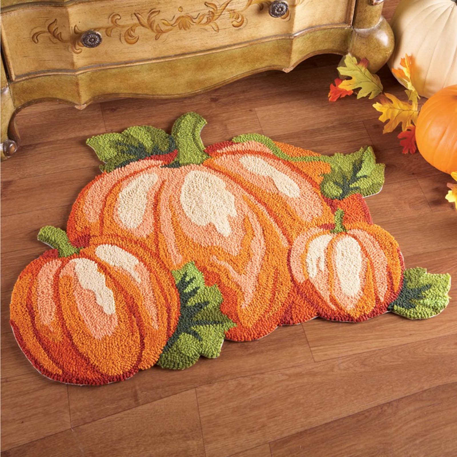 YILINDER Doormat Floor Mats Thanksgiving Shaped Pumpkin Rug 31"X22"Non ...