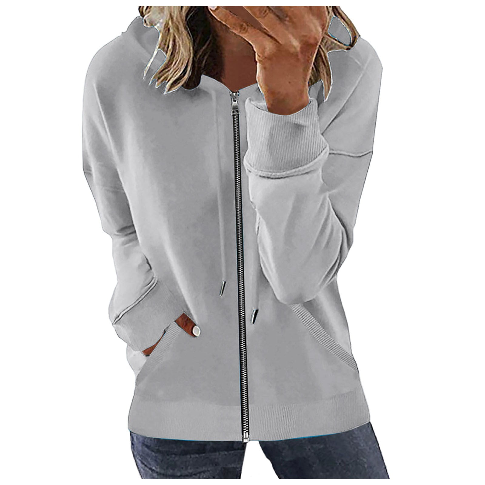YILINDER Women Hoodie Jackets Oversized Zip Up Long Sleeve Hooded ...