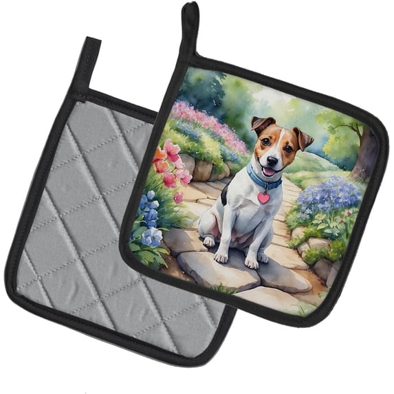 YILOSF-Jack Russell Terrier Spring Path Pair of Pot Holders Kitchen ...