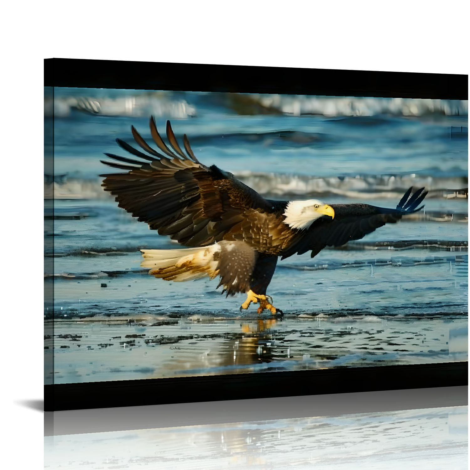 YILUYINQING Bald Eagle Beach Wildlife Canvas Prints Wall Art 20x16in - Walmart.com