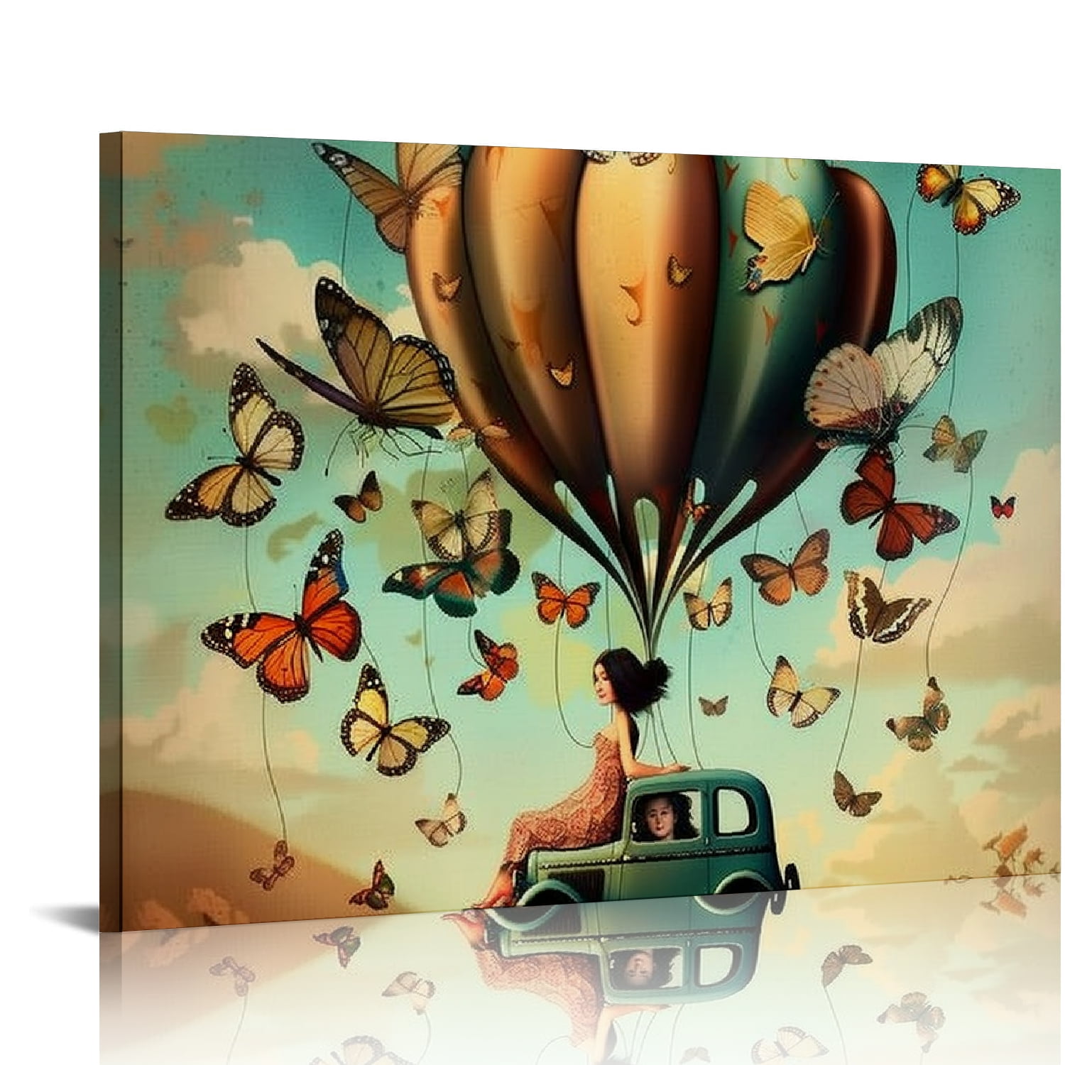 YILUYINQING Butterflies Whimsical Pop Surrealism Art Modern Canvas ...