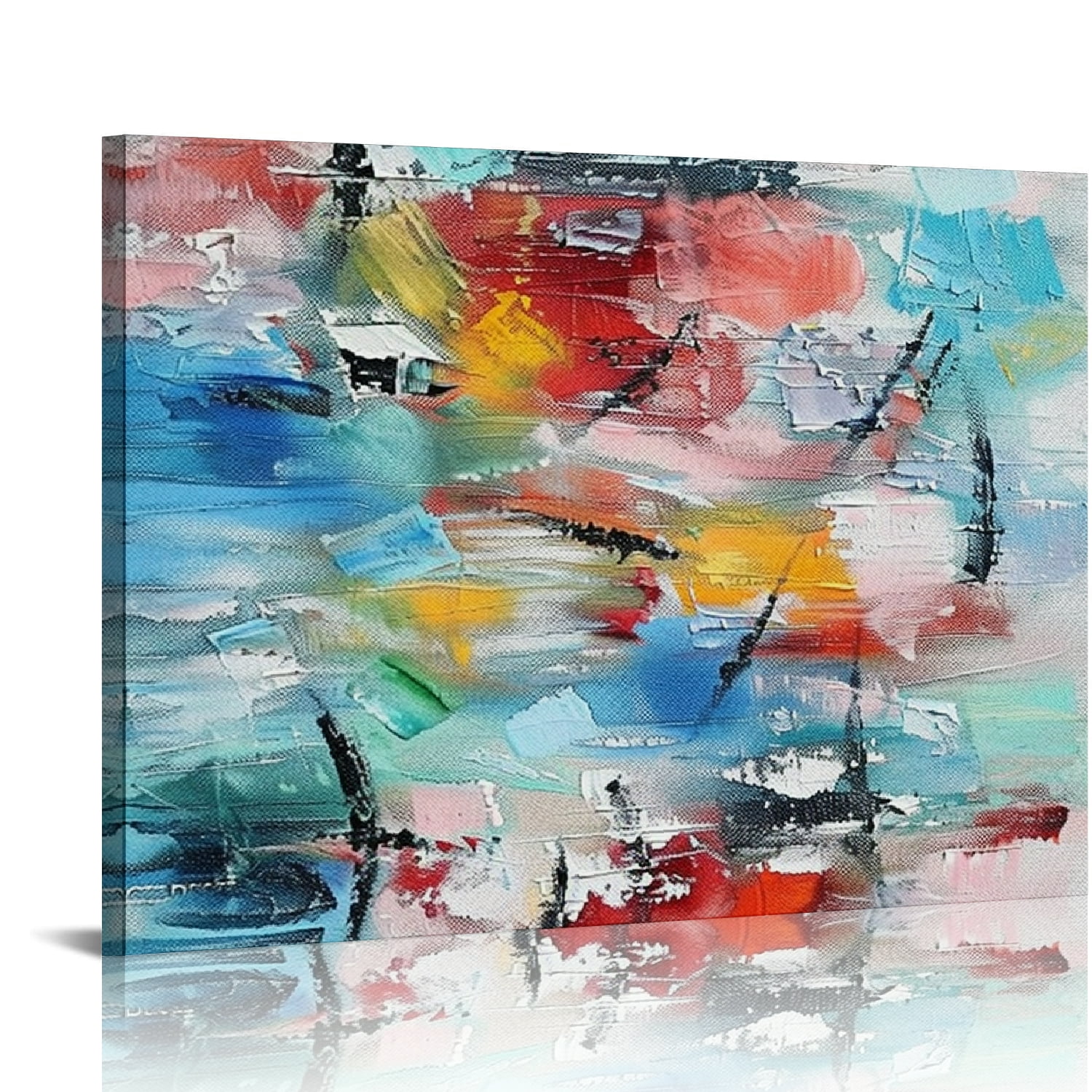 YILUYINQING Colors Shapes Abstract Brush Strokes Art Modern Canvas ...