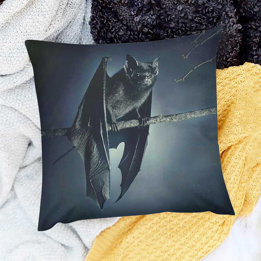 YILUYINQING Farmhouse Decor Bat Night Sky Pillow Cover for Sofa 18x18in ...