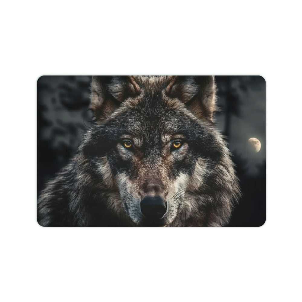 YILUYINQING Wolf Full Moon Black Sky Home Bath Mat Diatom Mud 24x16in ...