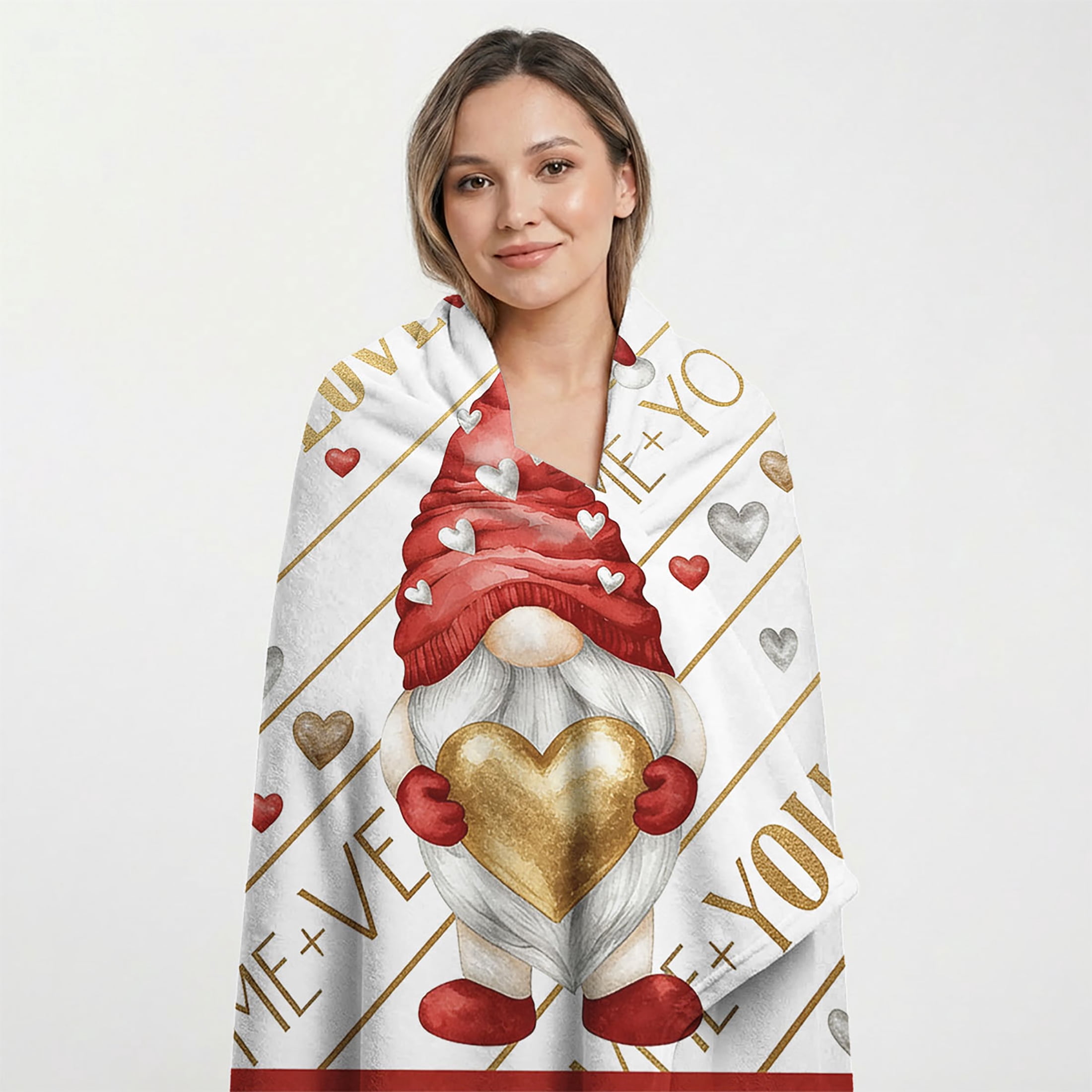 YIMEIS Santa Claus Heart Soft Flannel Blanket, 50*60 Inch Multiple ...