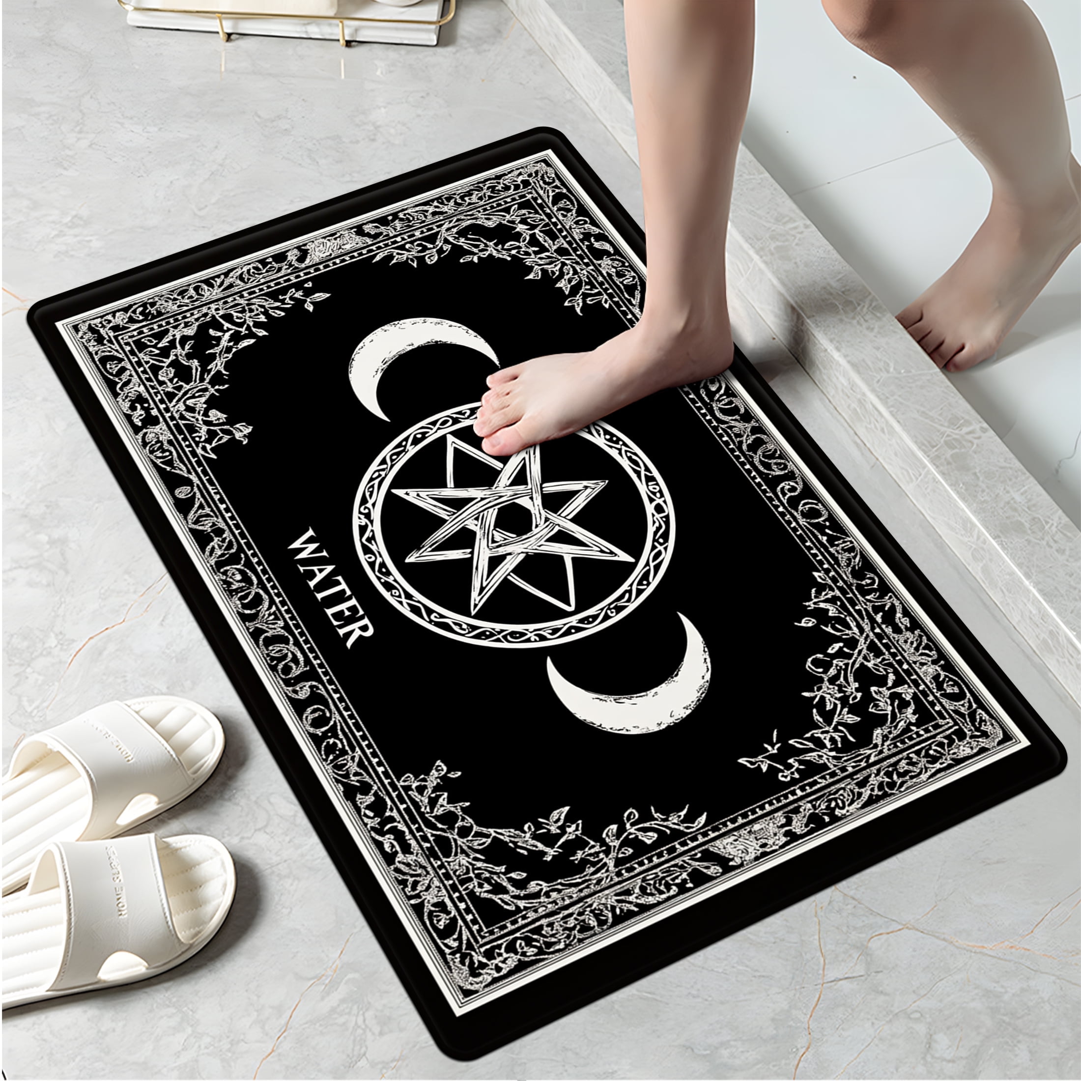 YIMEIS Water Moon Pentacle Kitchen Mat Washable Non-Skid Absorbent ...