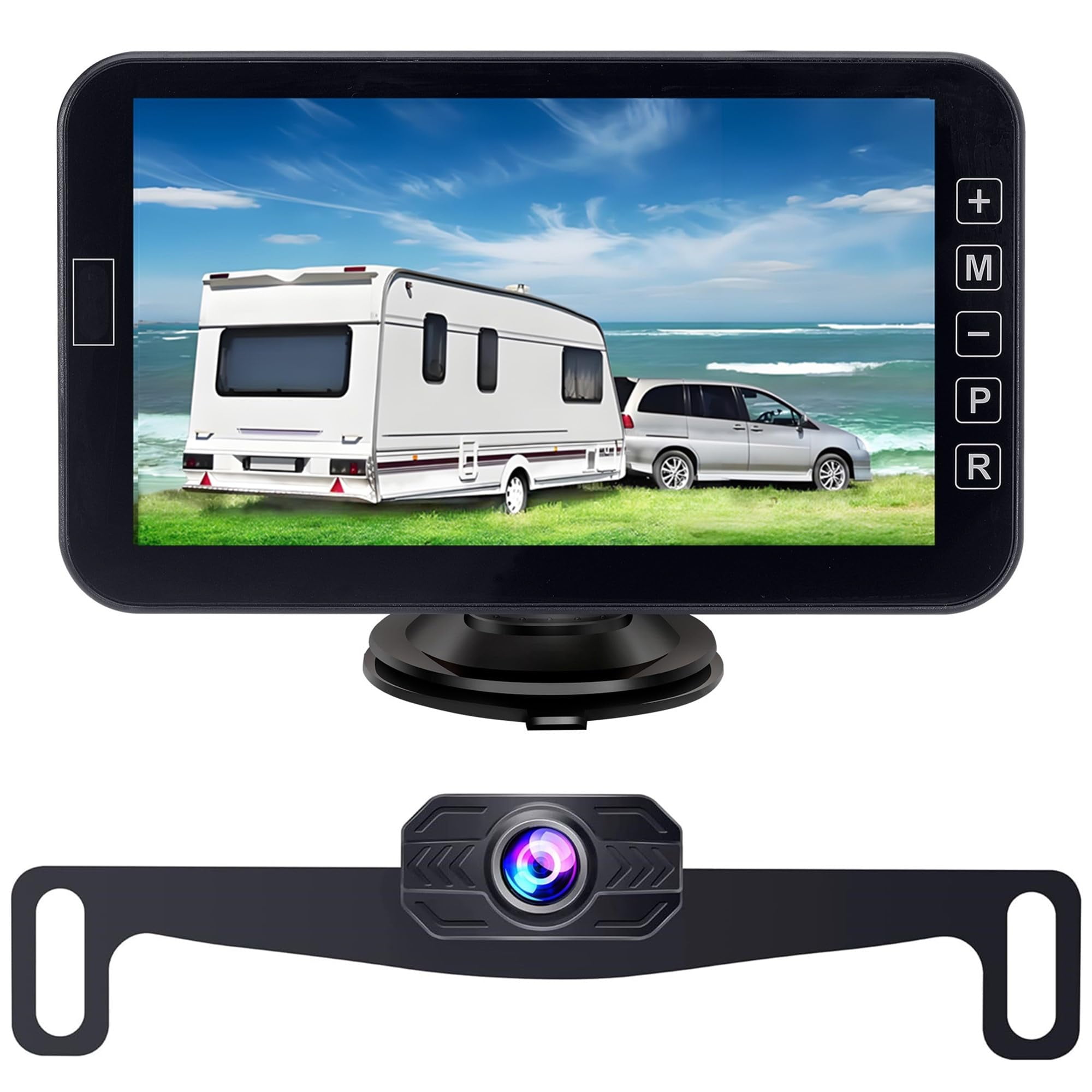 YIMU Car Backup Camera for Truck 7″ Monitor AHD 2K Front Rear View ...
