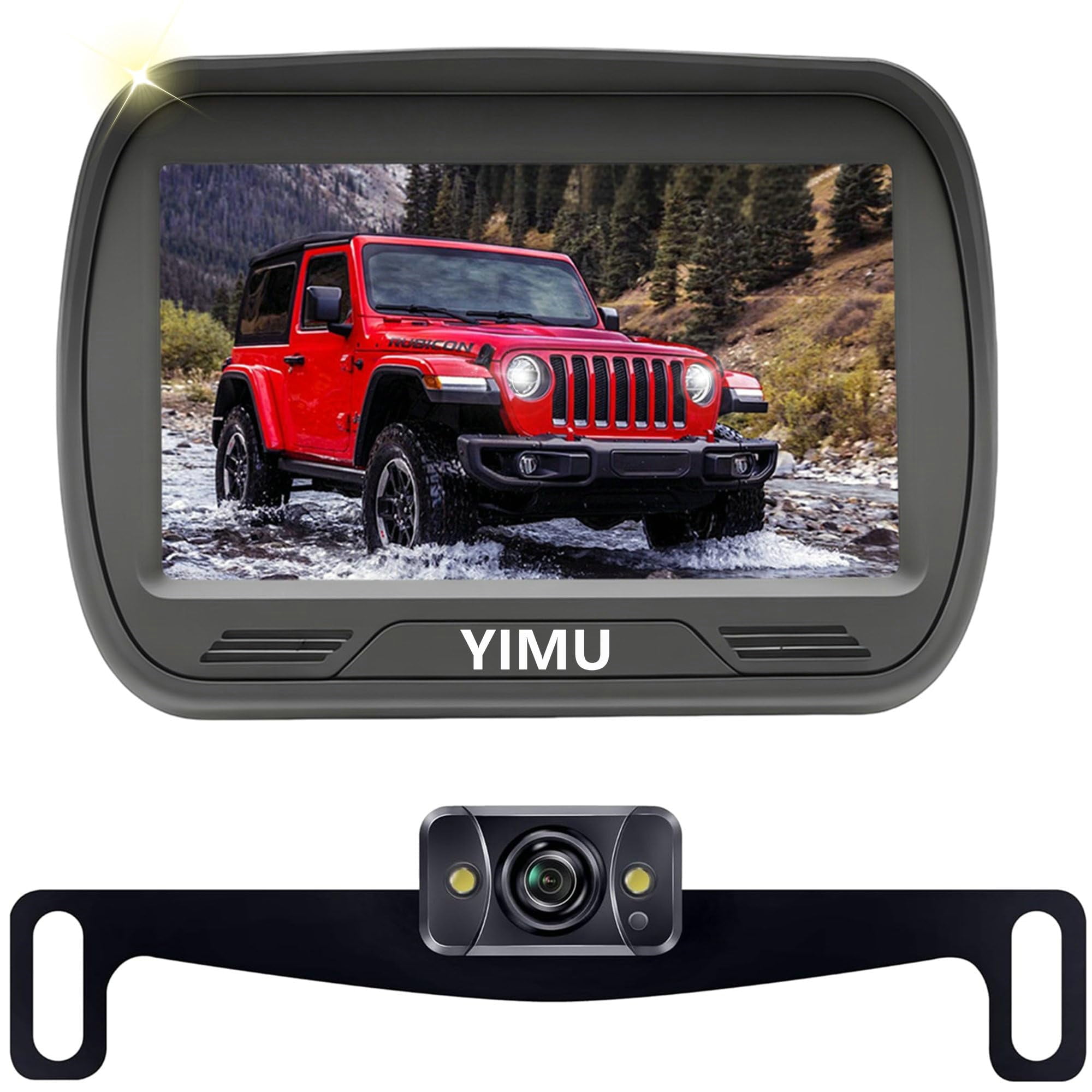 YIMU Car Backup Camera for car with Monitor,Night DIY Guide Lines, IP69K Waterproof, Front ...