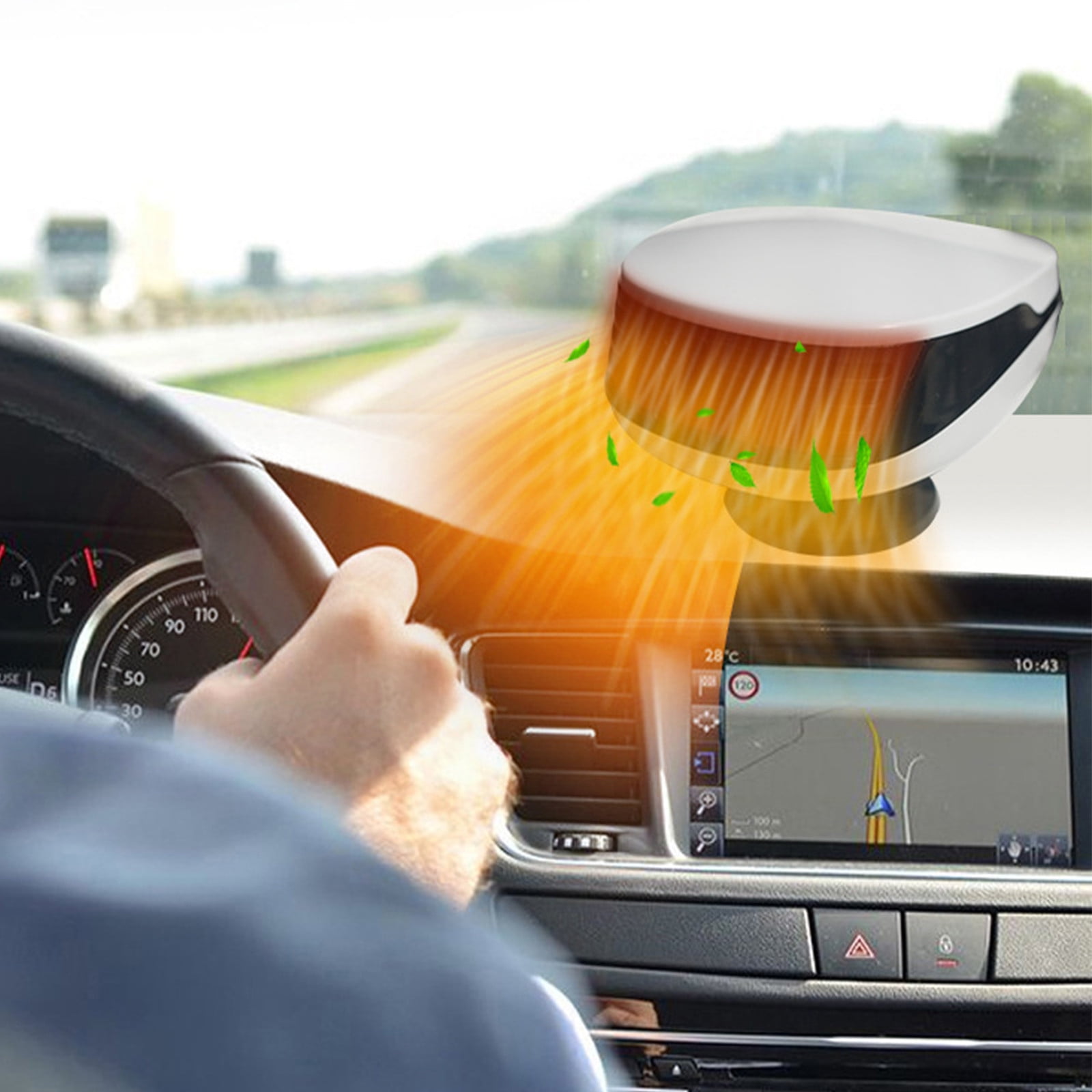 YIMWNYI 12V 120W Portable Car Heater, Fast Heating Defrost & Defogger ...