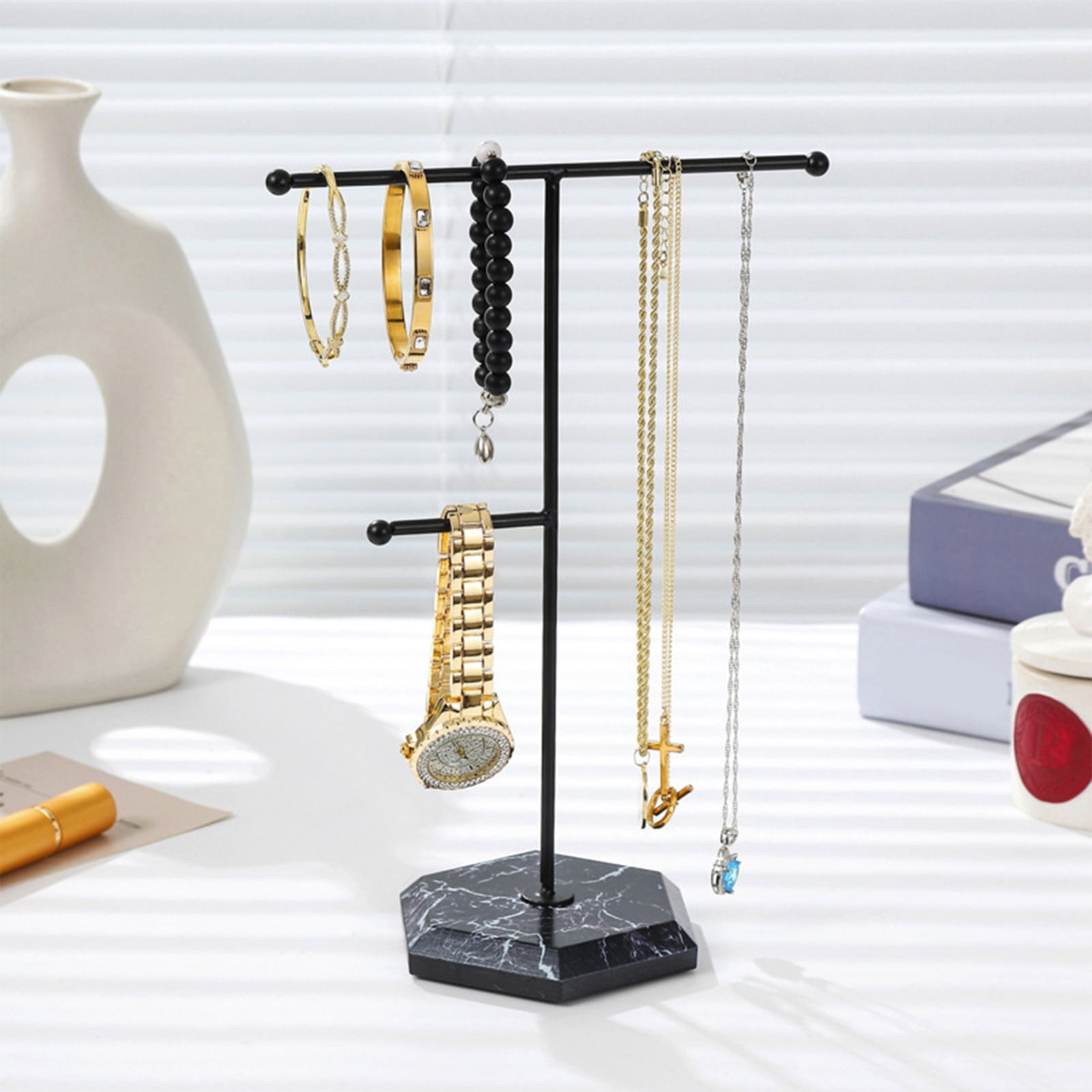 YIMWNYI 2 Tiers Bracelet Holder Organizer Jewelry Display Stands, Metal ...