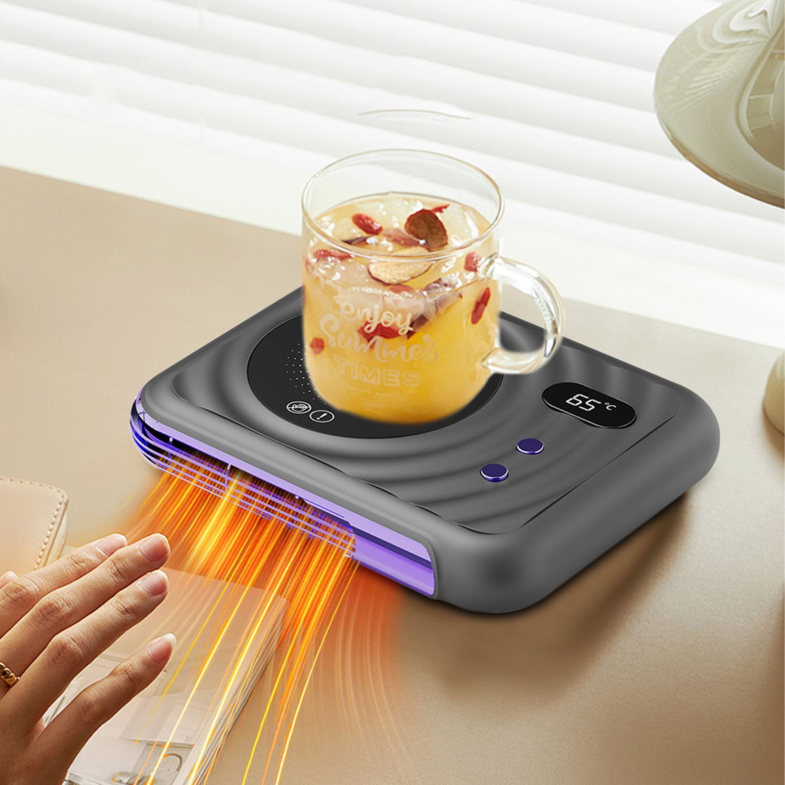 YIMWNYI 2-in-1 Household Heater & Hot Milk Heater, Office Desk Beverage ...