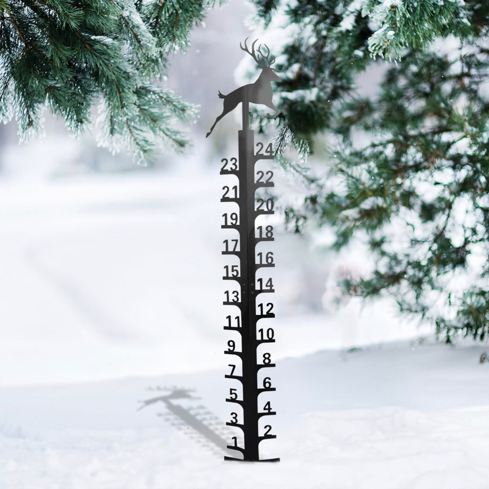 YIMWNYI 24" Metal Snow Gauge Snow Meter, Handcrafted Outdoor Snowfall ...