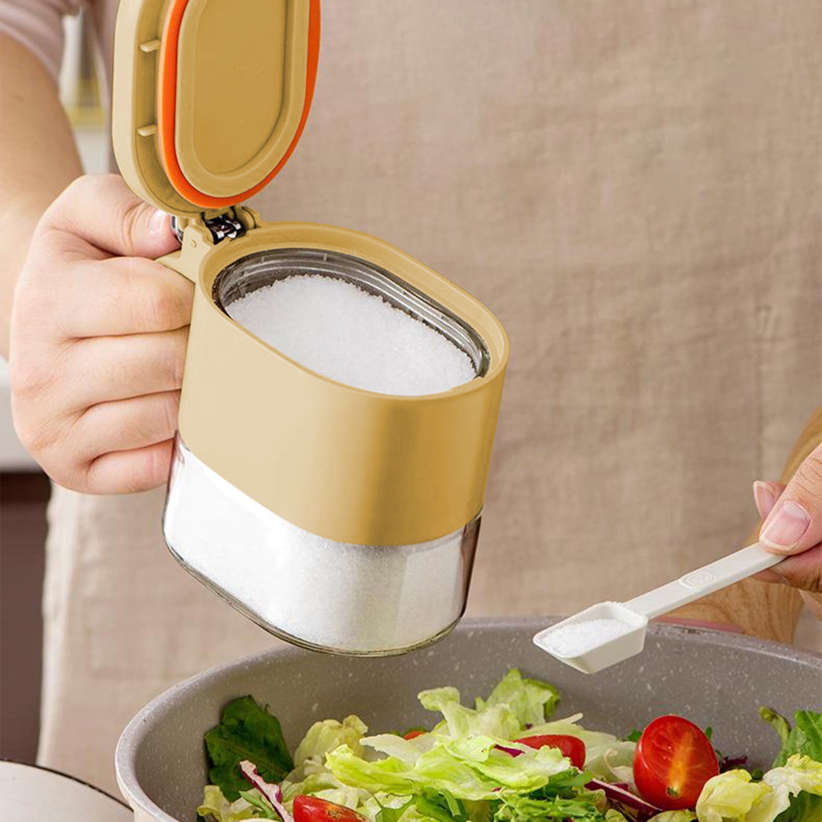 YIMWNYI 380ml Glass Spice Jars with Flapper Caps, Food Grade Durable ...