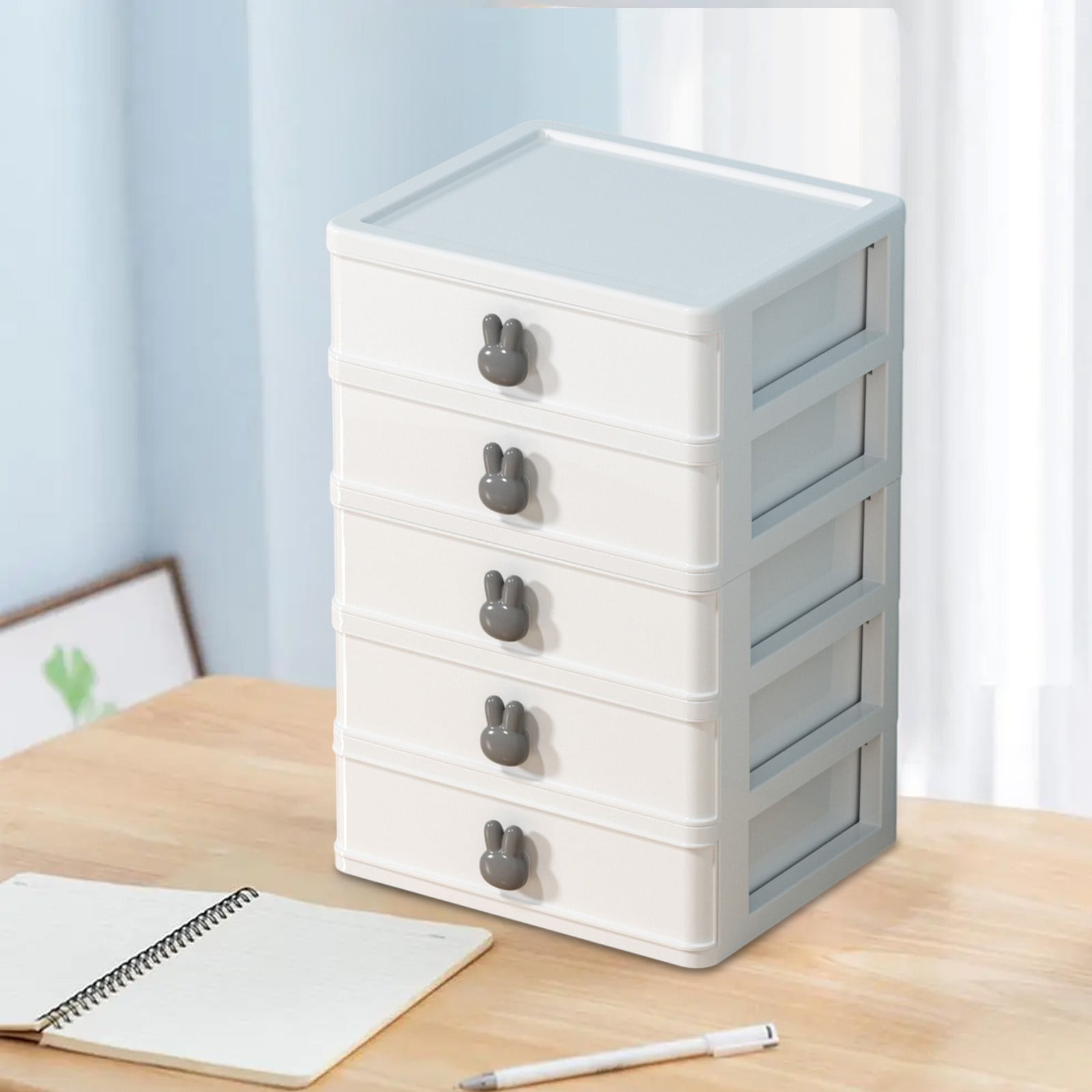 YIMWNYI 5-Layer Desktop Storage Box, Drawer Style Storage Organizer for Cosmetics, Jewelry, and ...