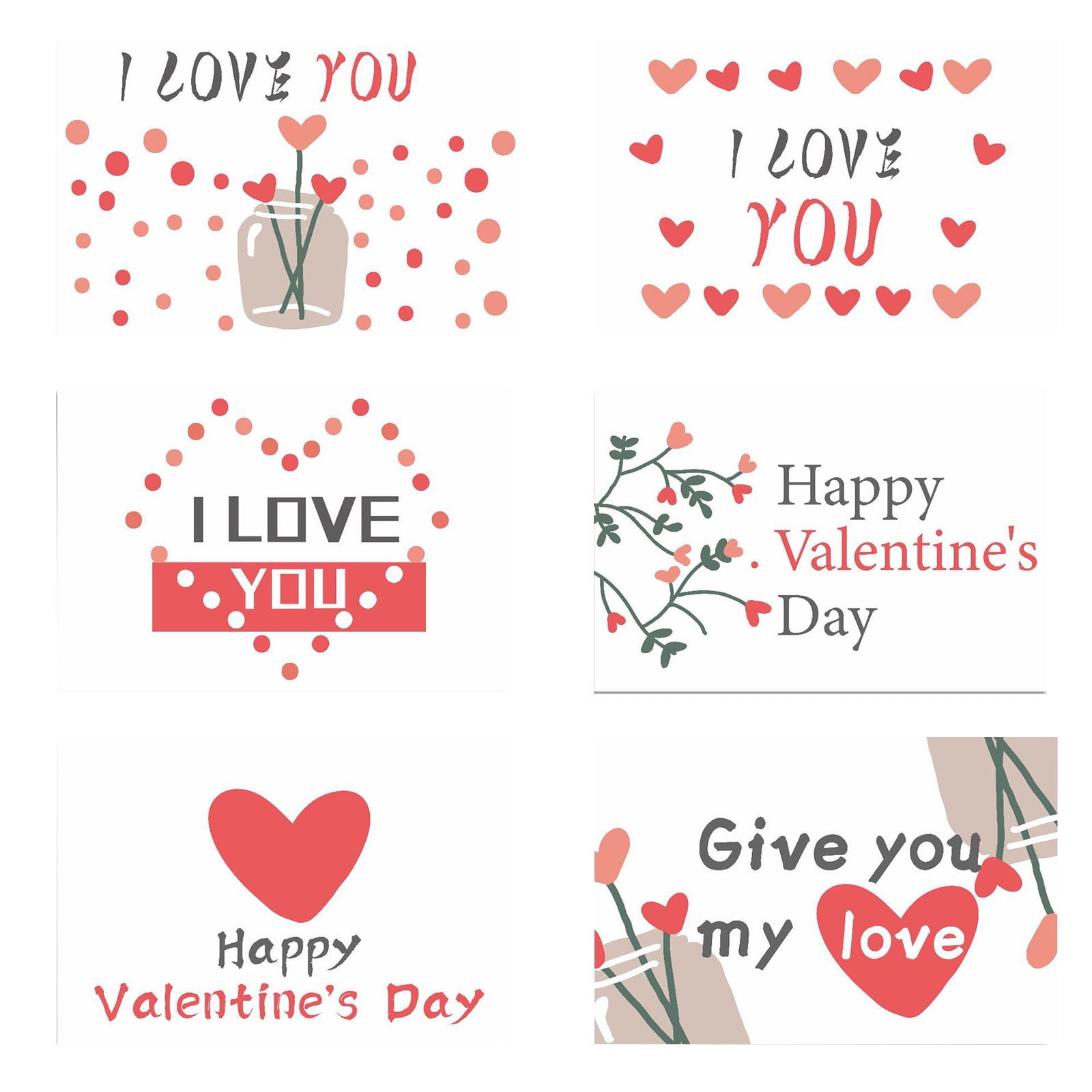 YIMWNYI 6 Pcs Valentine's Day Greeting Cards Set, Romantic Love ...