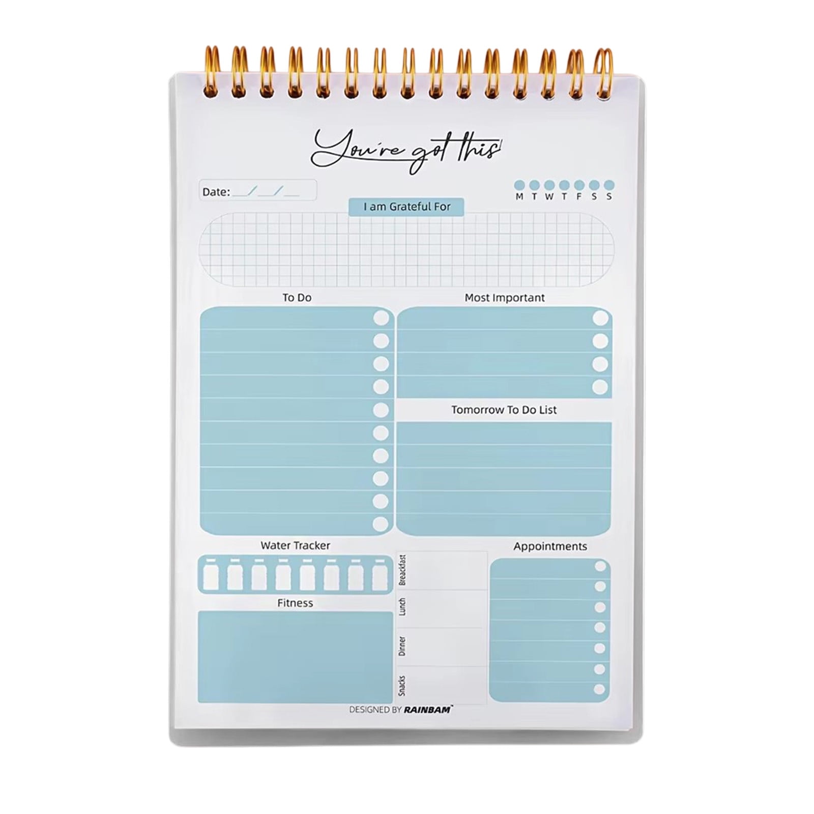YIMWNYI A5 Daily Planner, To Do List Notebook, Goal Setting Organizer ...